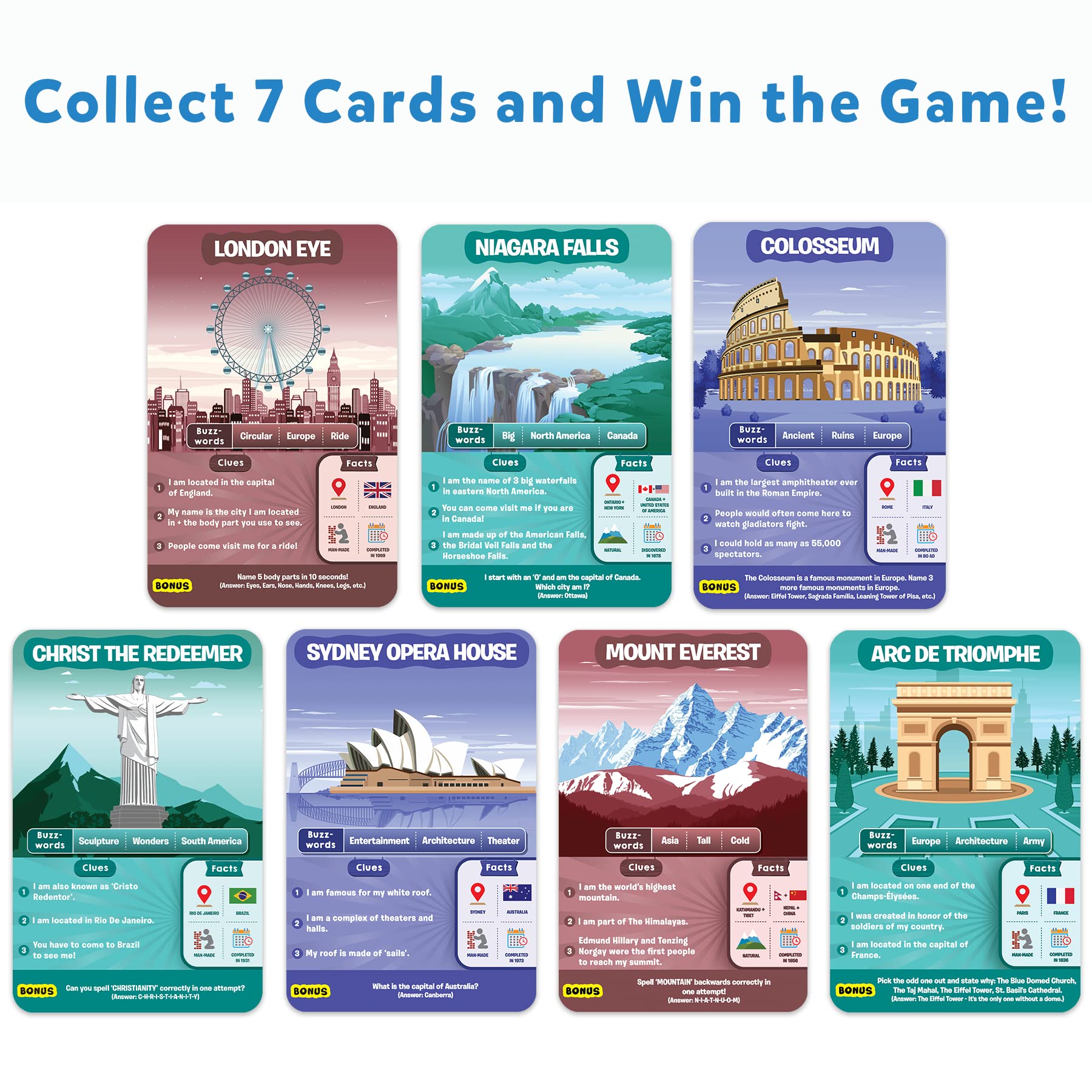 Snapklik.com : Card Game - Guess In 10 Legendary Landmarks, Stocking ...