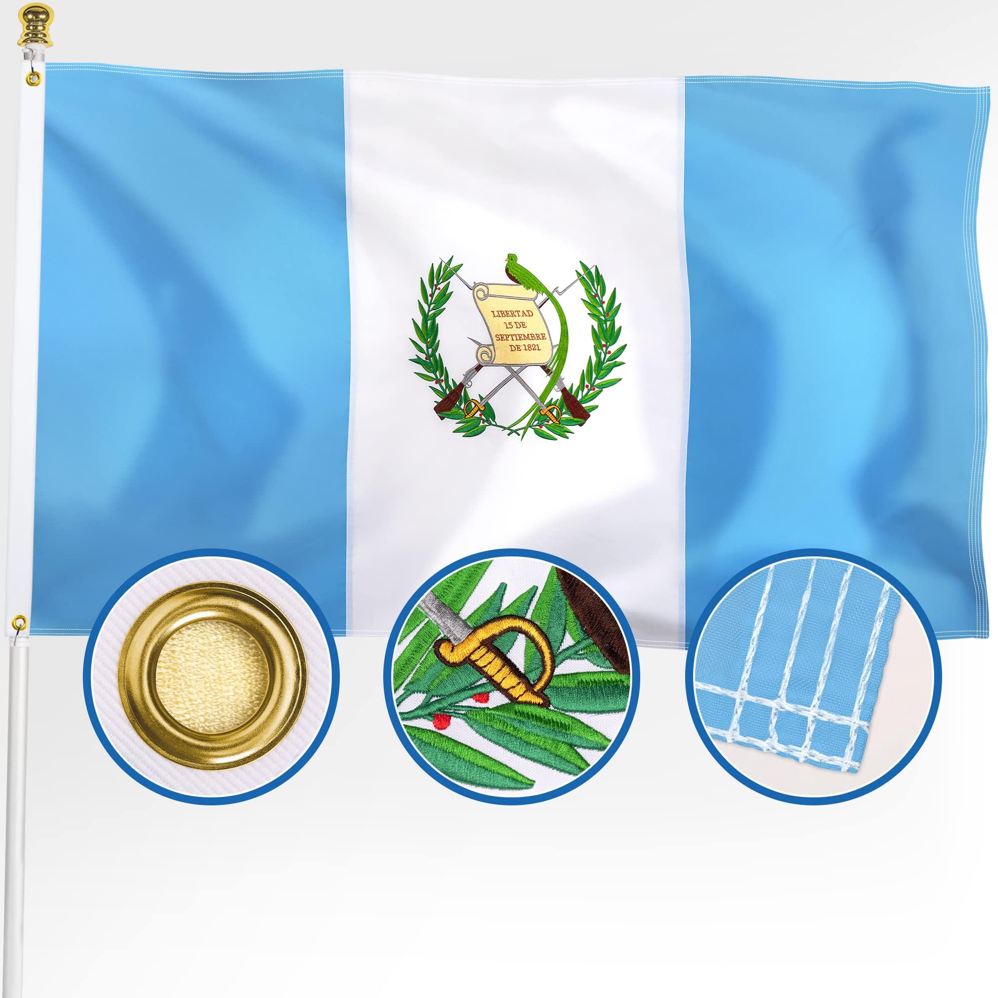 Amazon.com : 3x5 Guatemala Flag Guatemalan Country Banner Central ...