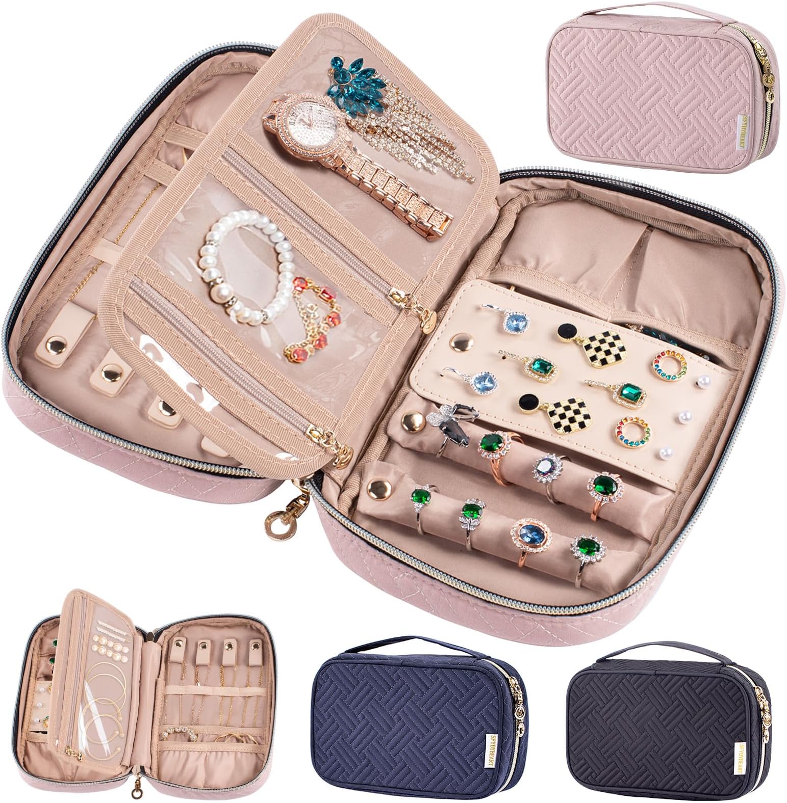 Amazon.com: Travel Jewelry Case Organizer - Small Jewelry Travel ...