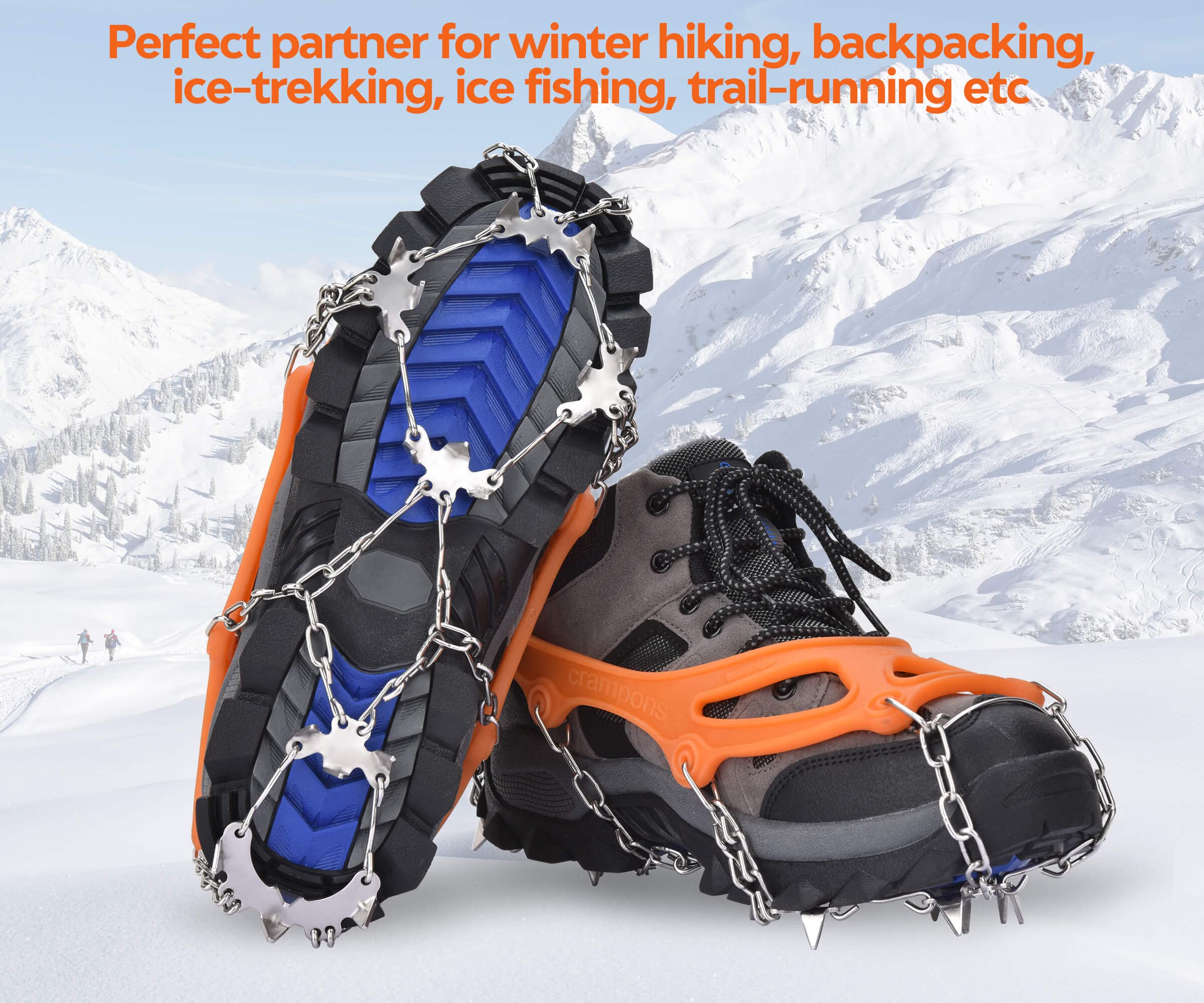 Shoe Cleats For Snow And Ice 24 Tooth Snow Traction Crampons For Shoes ...