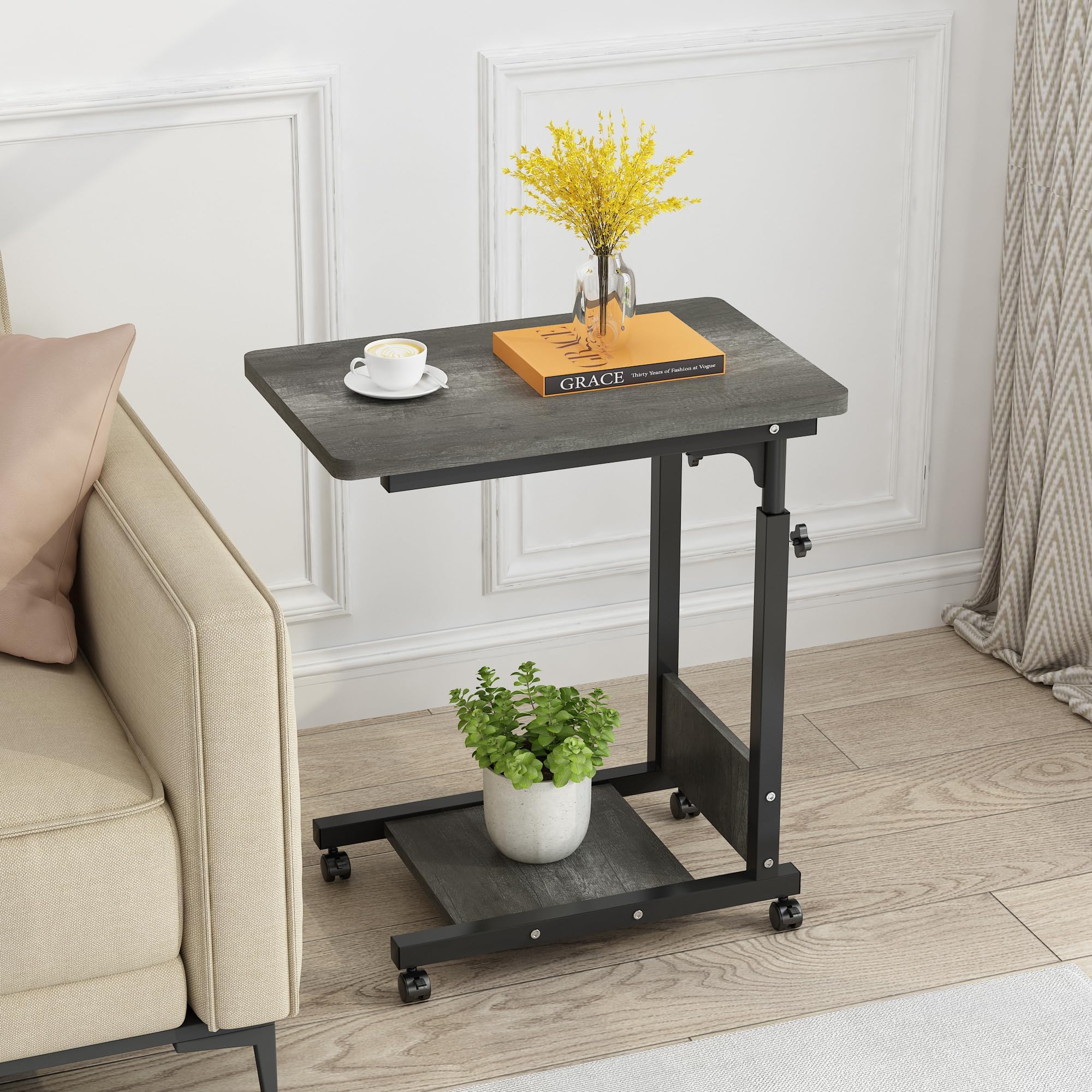 Amazon.com: LINGMI Adjustable C Table Sofa Side Bedside Table, Hospital ...