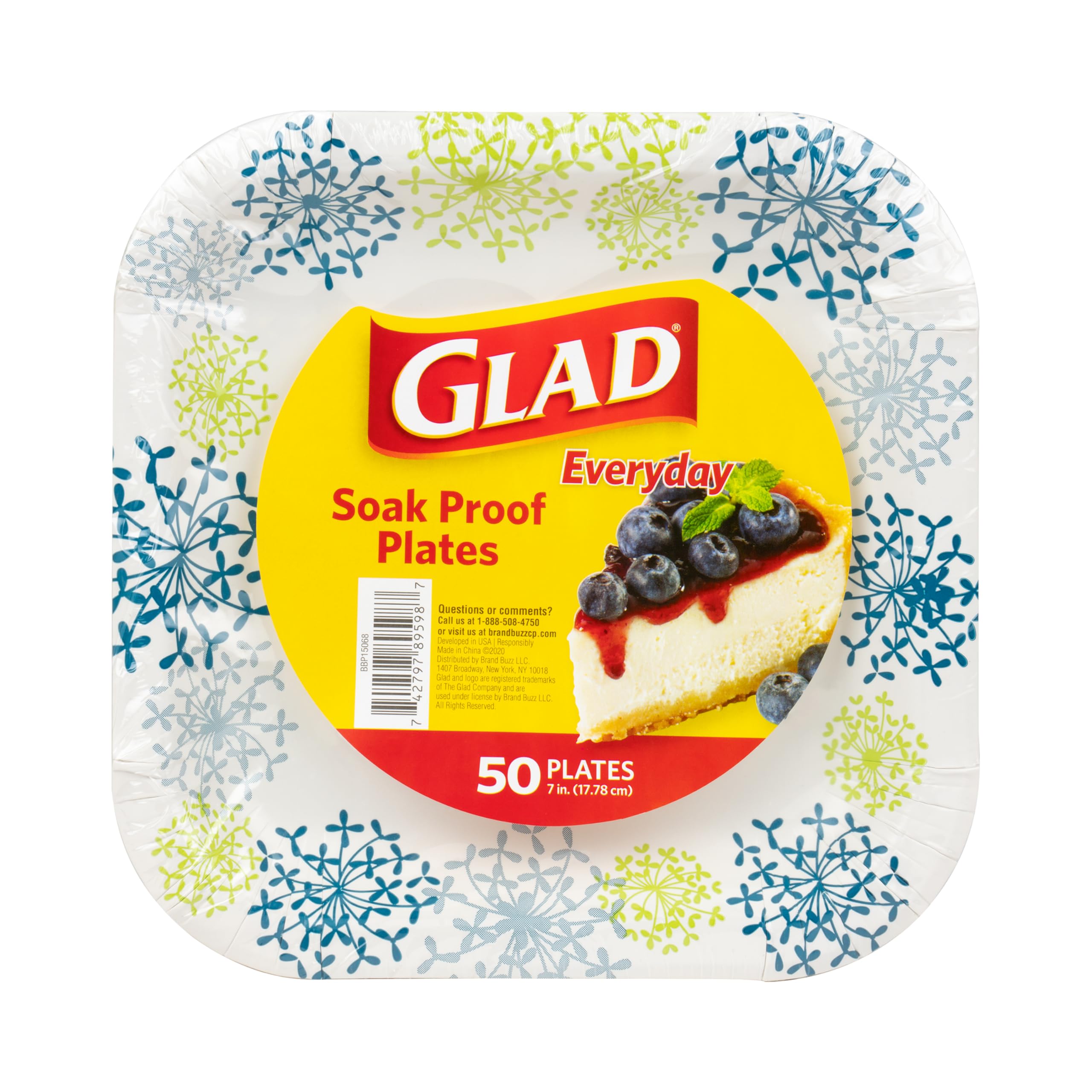 Snapklik.com : Glad Everyday Round Paper Plates, Blue Hydrangea Print ...