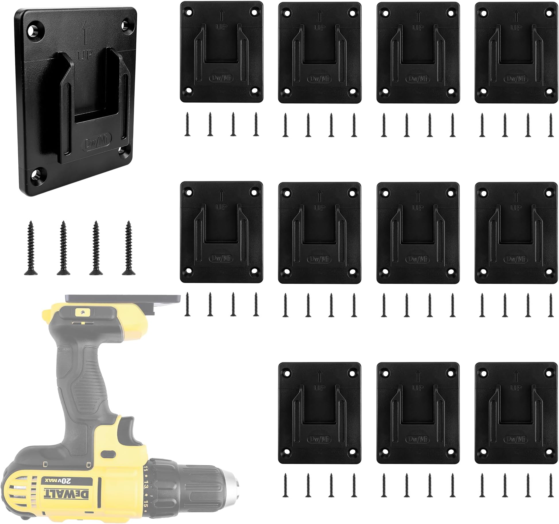GIPFTYAG 12 Packs Tool Holder Mount for DeWalt 20V/12V Drill and ...