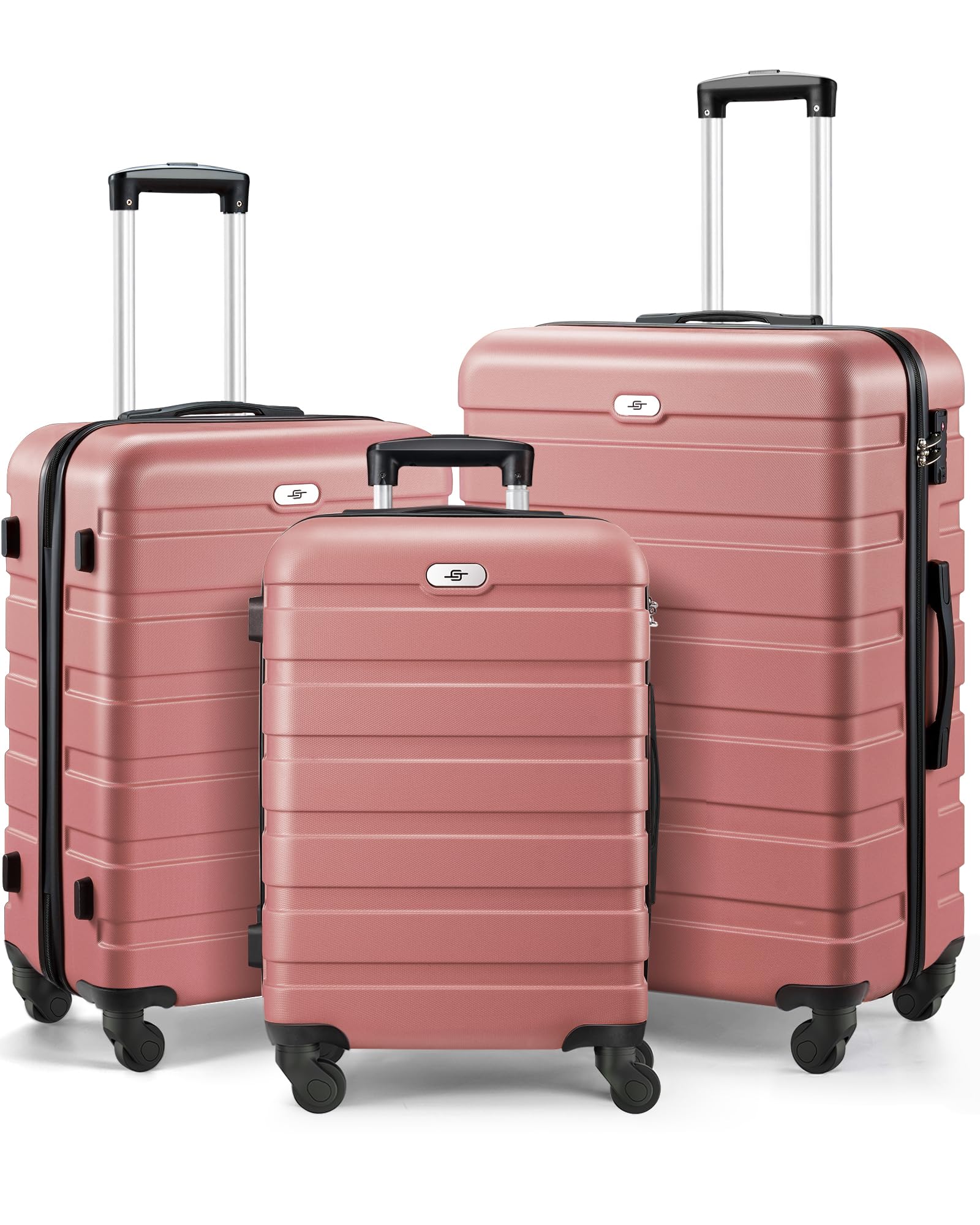 3 Piece Luggage Sets with Spinner Wheels,Hard Shell Luggage Sets for ...