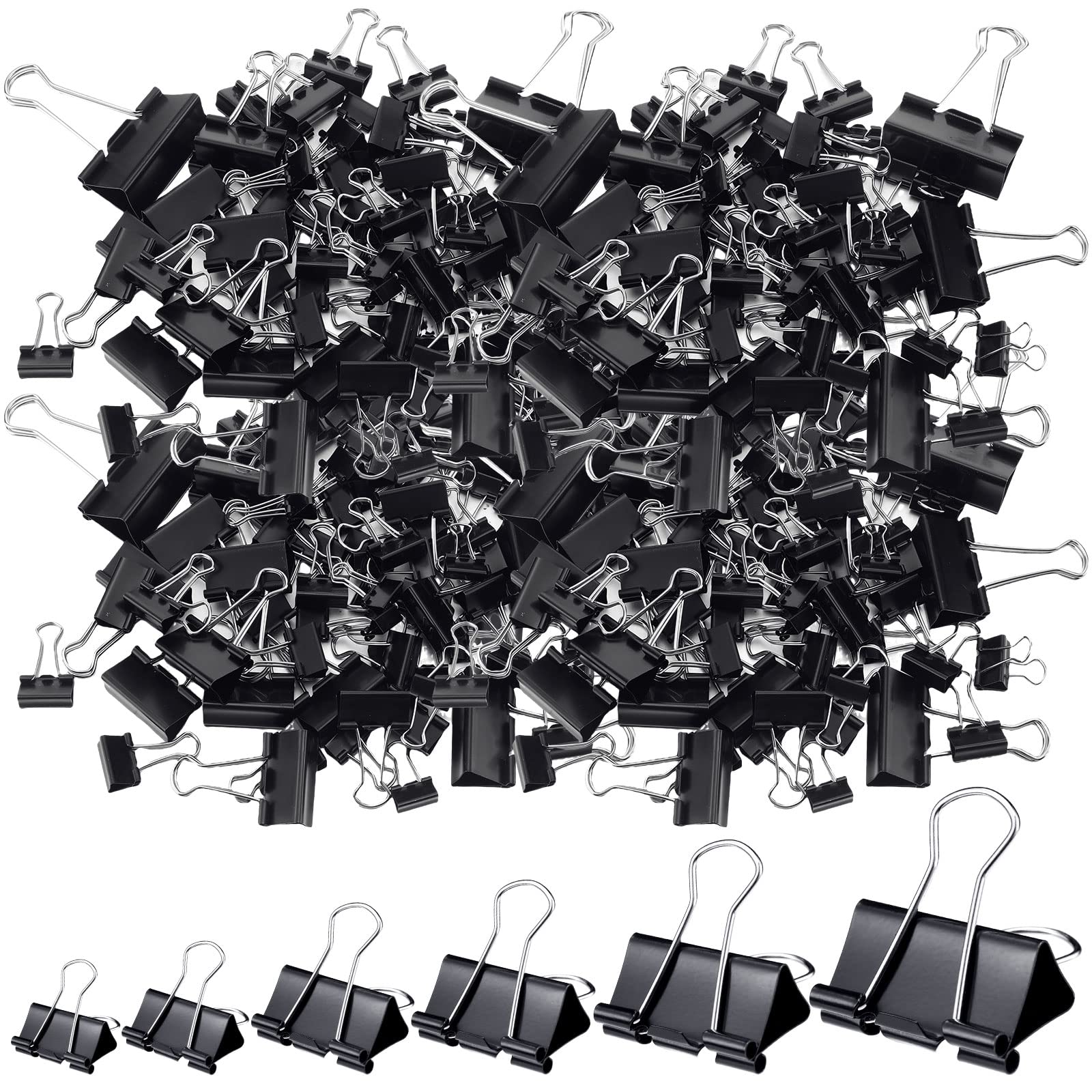 Amazon.com : Yexiya 1000 Pcs Binder Clips Bulk Assorted Sizes Black ...