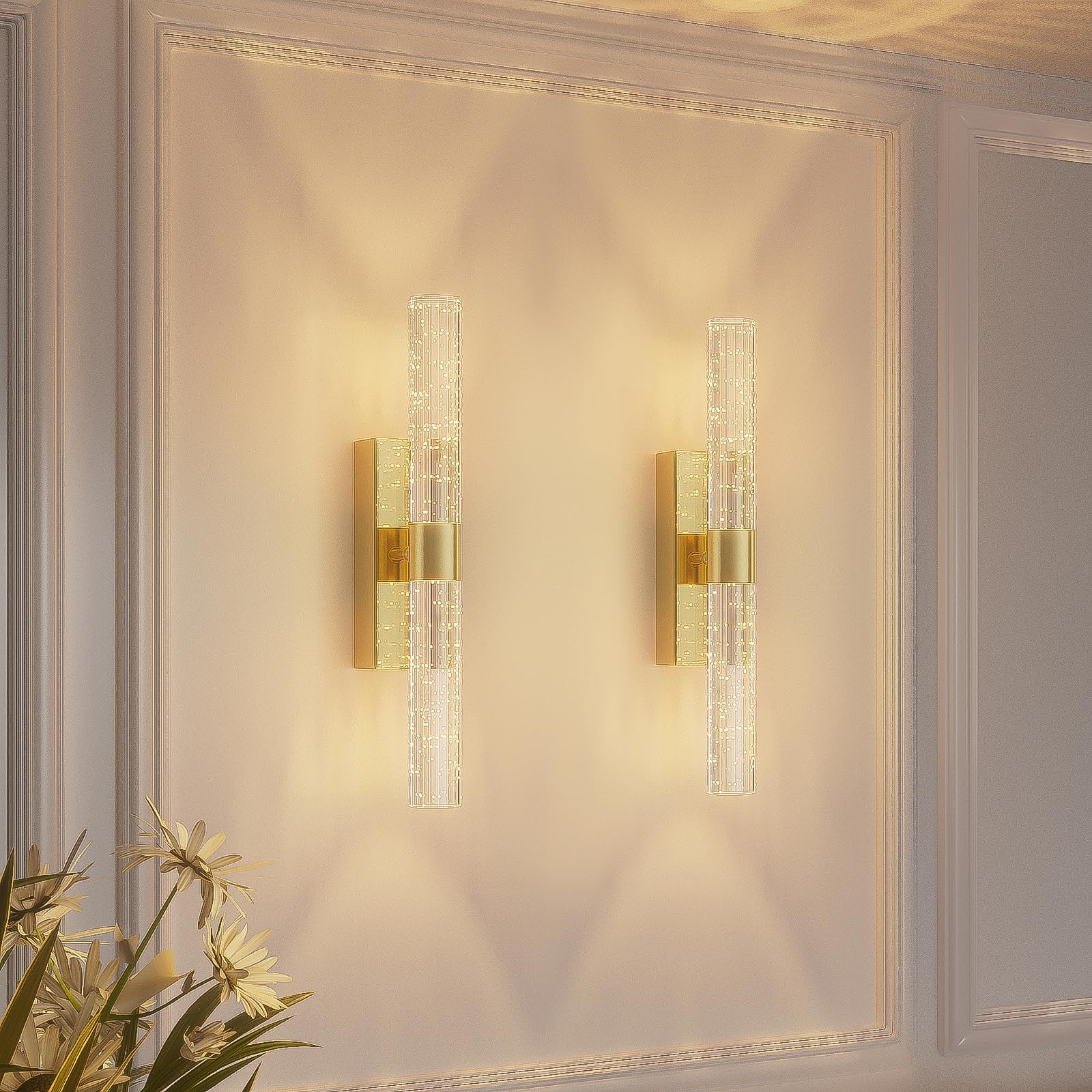 camuucci Battery Operated Gold Wall Sconce 12000mAh Rechargeable ...