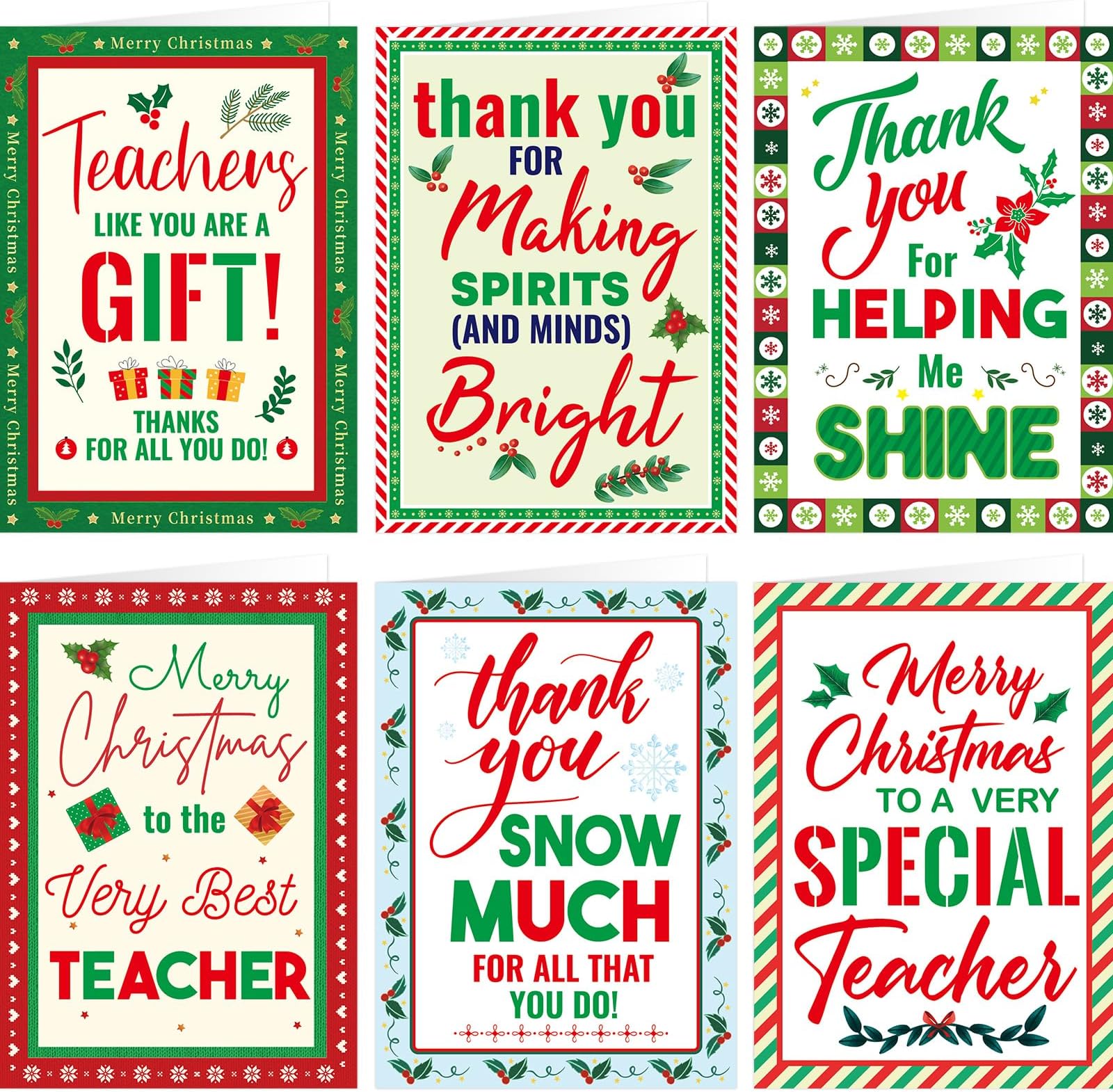 Amazon.com : BlinkBlink Christmas Card for Teacher, Christmas Greeting ...
