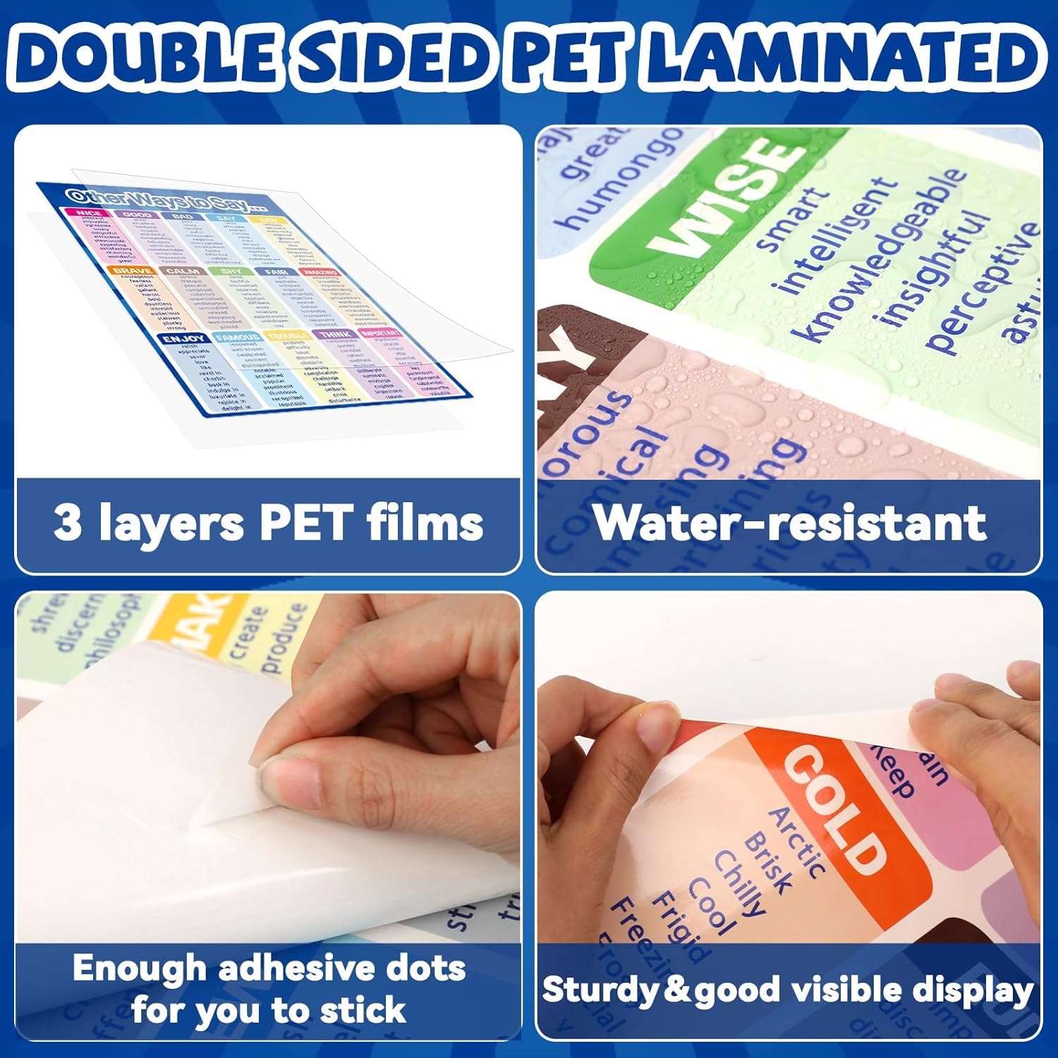 4 Pcs English Educational Posters 60 Groups Grammar Australia | Ubuy