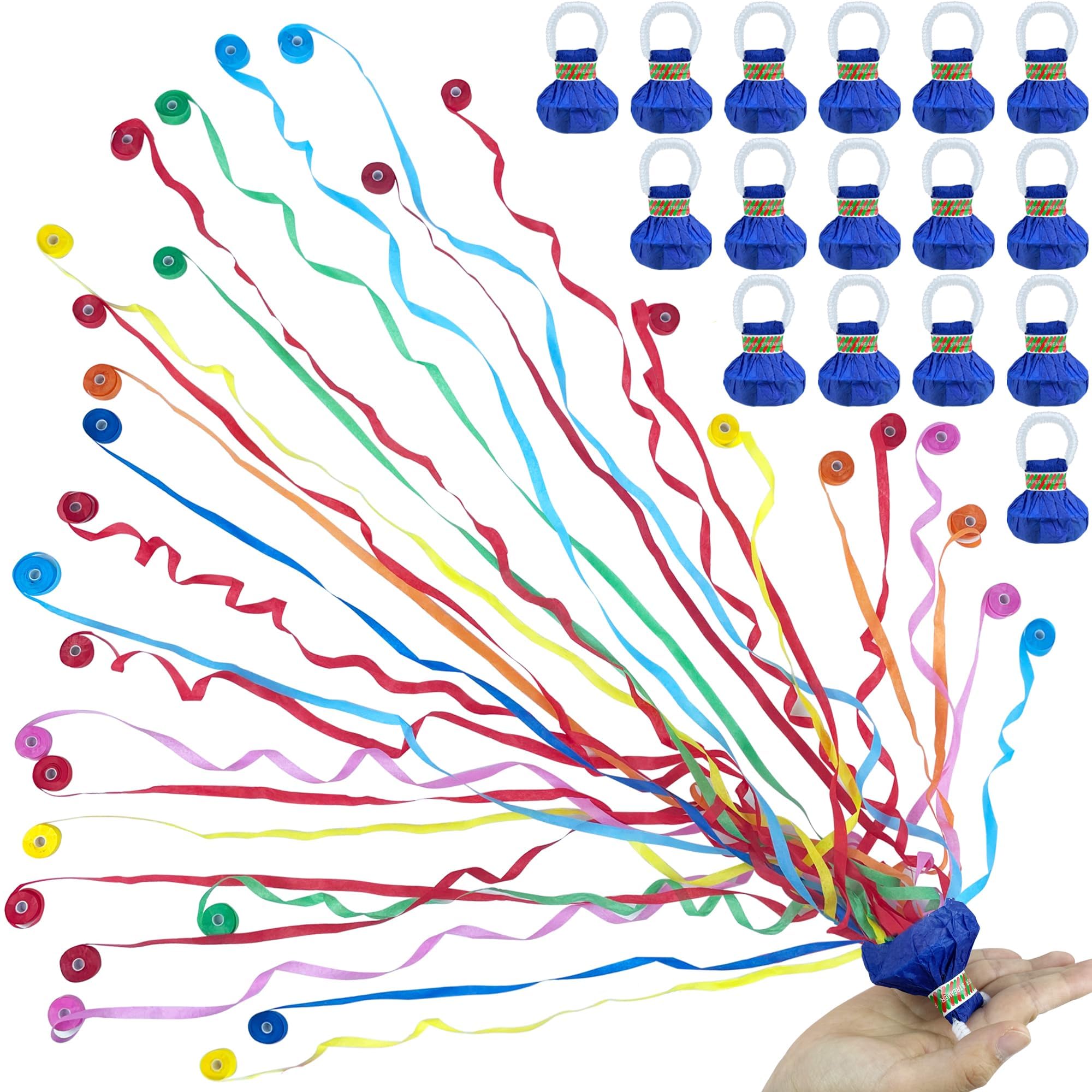 Amazon.com: 16 Pack Colorful Streamers Poppers Party Poppers Hand Throw ...