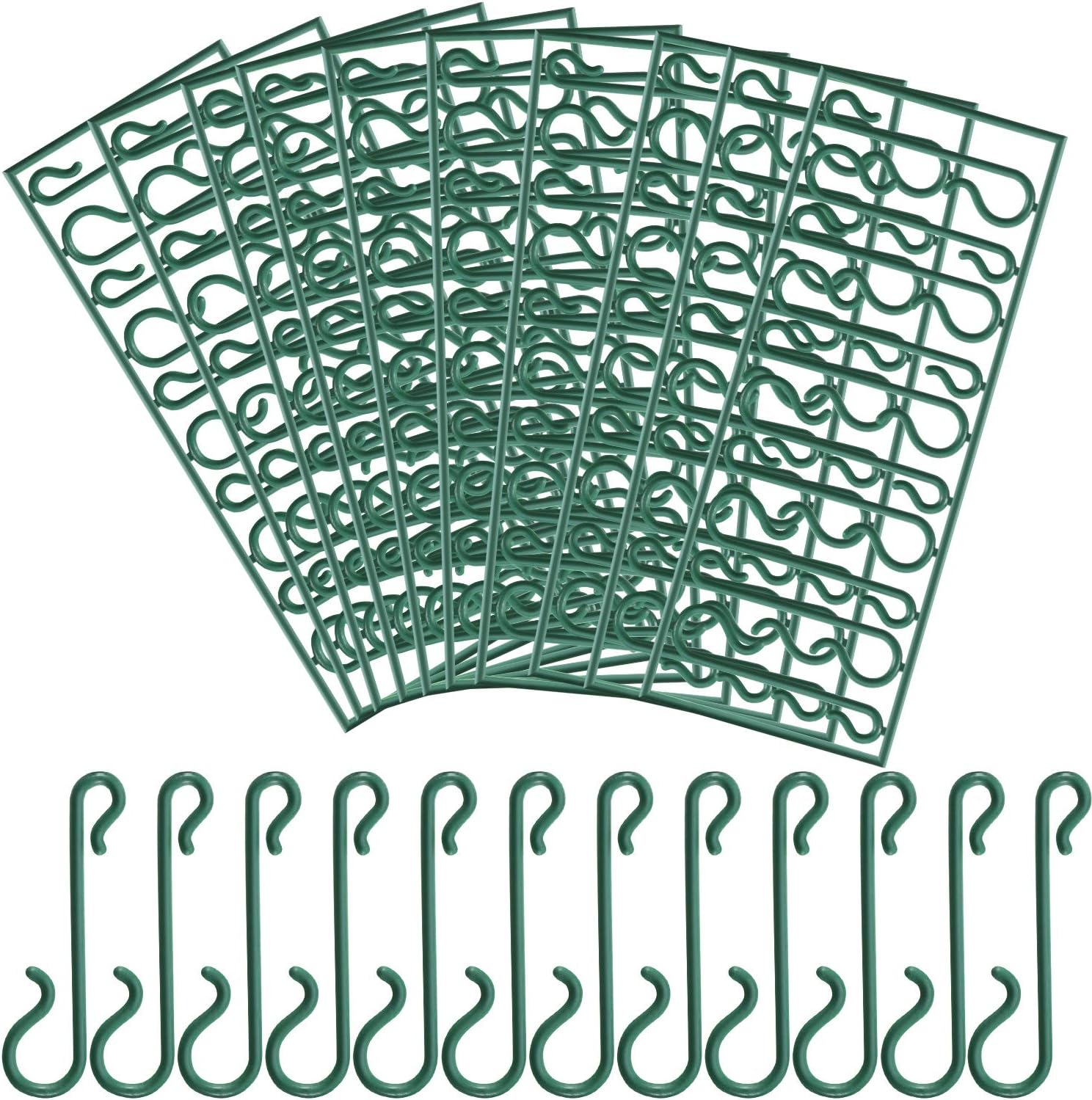 Simply Products 100 Bauble Christmas Tree Hooks Green Ornament Hooks ...