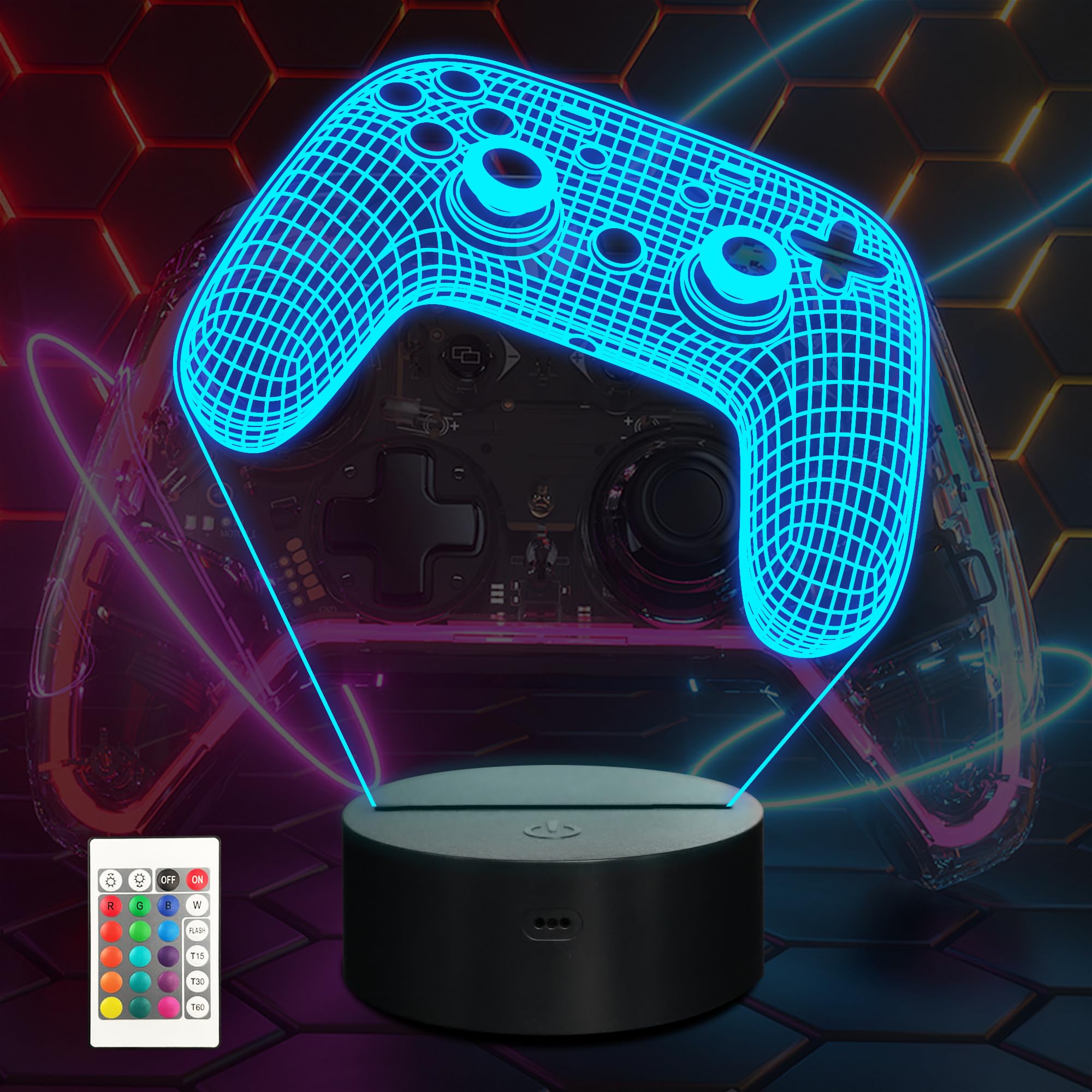 Anywin Gamer Room Decor for Boys, 3D Gaming Night Lights, Gamer Gifts ...