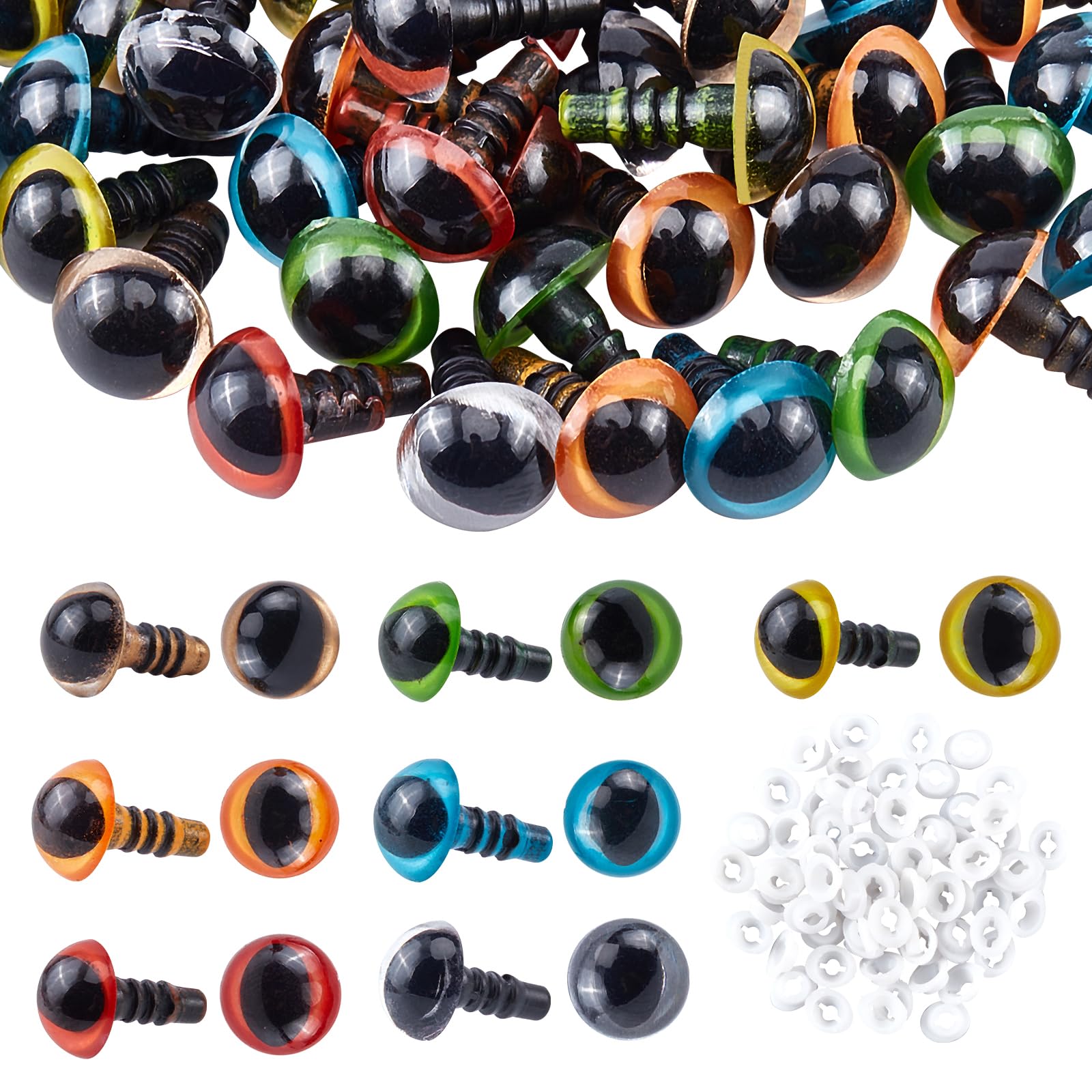 Amazon.com: PH PandaHall 70pcs Plastic Safety Eyes 10mm Craft Eyes ...