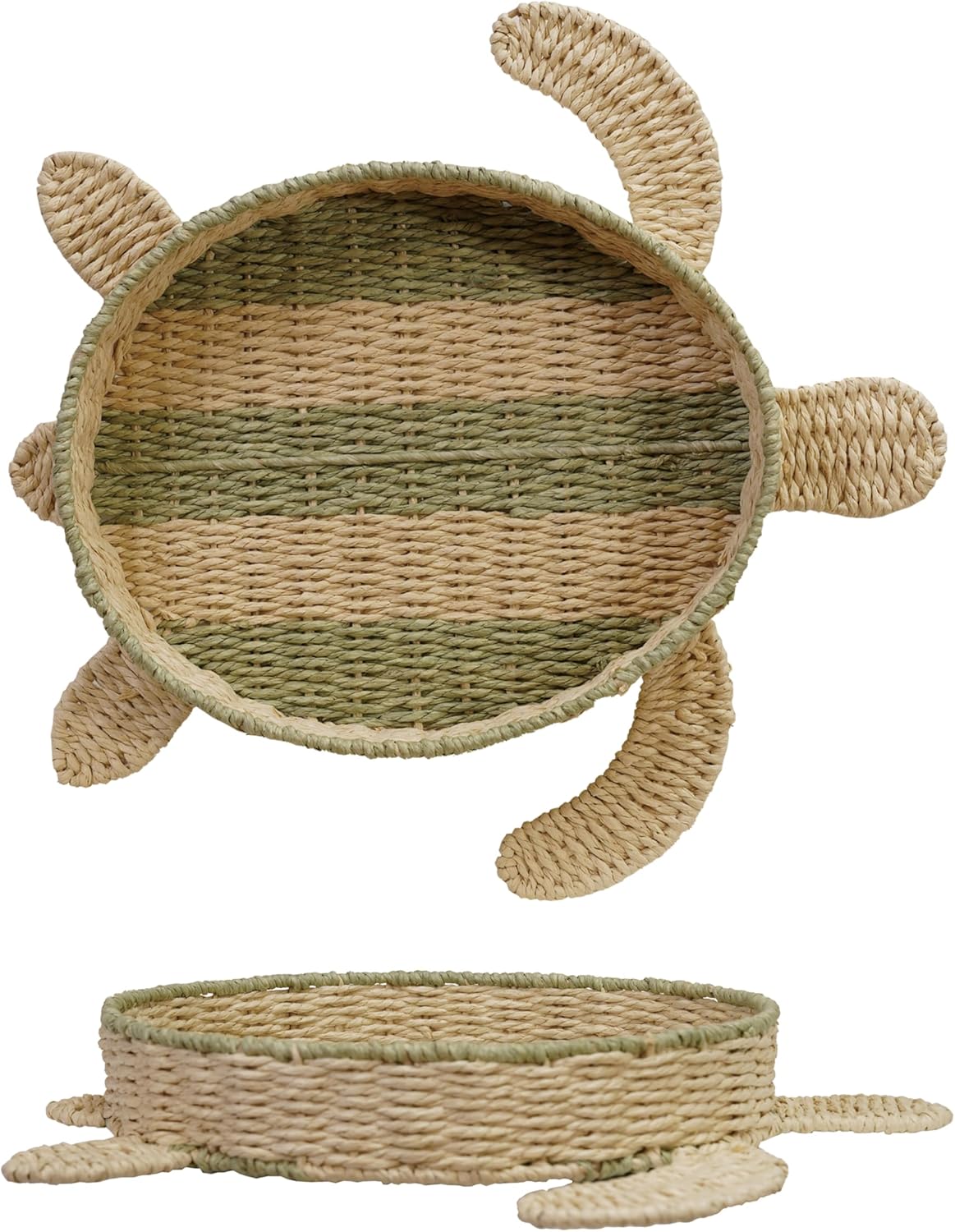 Amazon.com: Creative Co-Op Woven Paper Rope Turtle Shaped Basket with ...