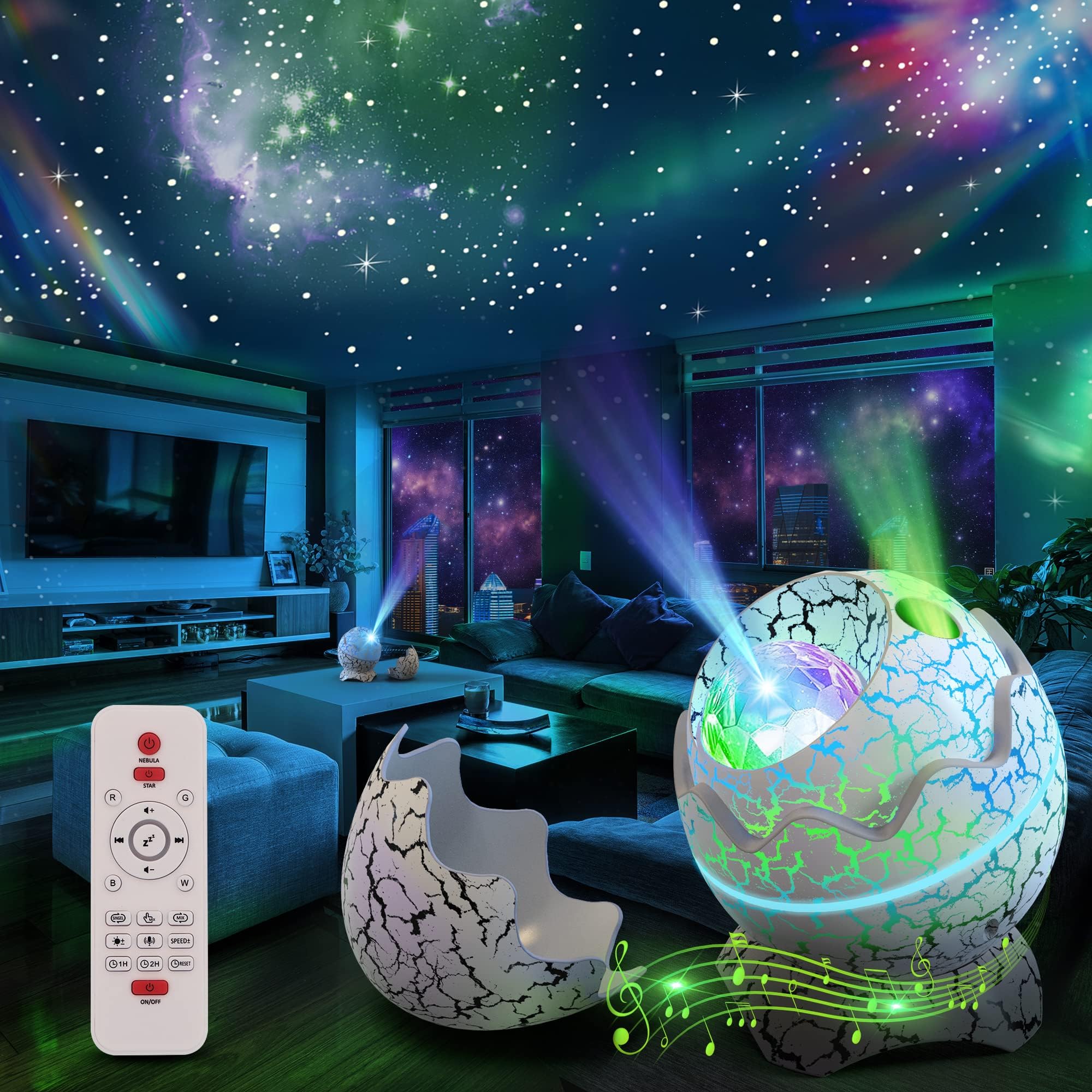 Amazon.com: Dinosaur Egg Galaxy Star Projector Starry Light with ...