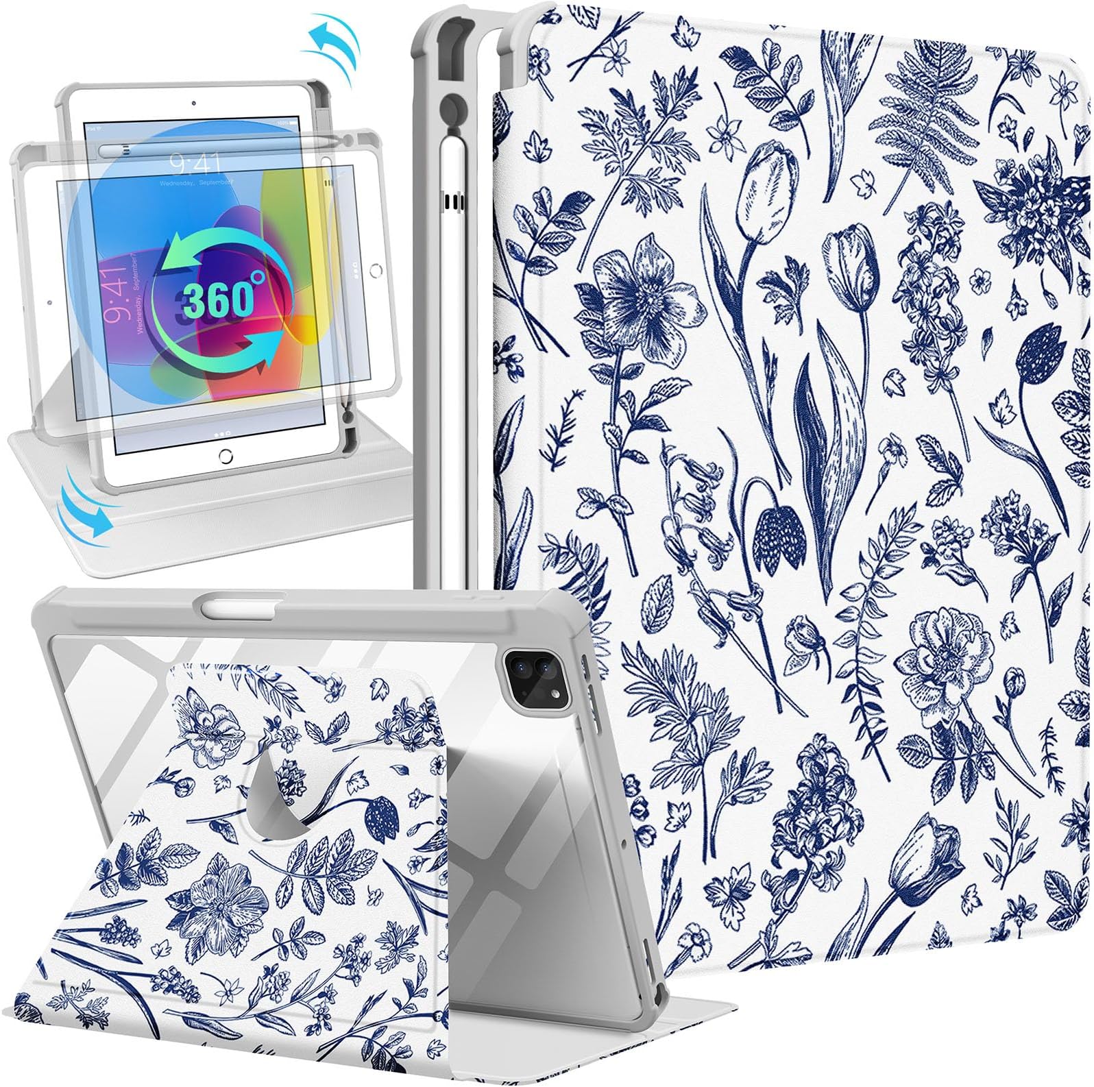 Amazon.com: Uppuppy for iPad Pro 12.9 Case Folio Cover with Pencil ...