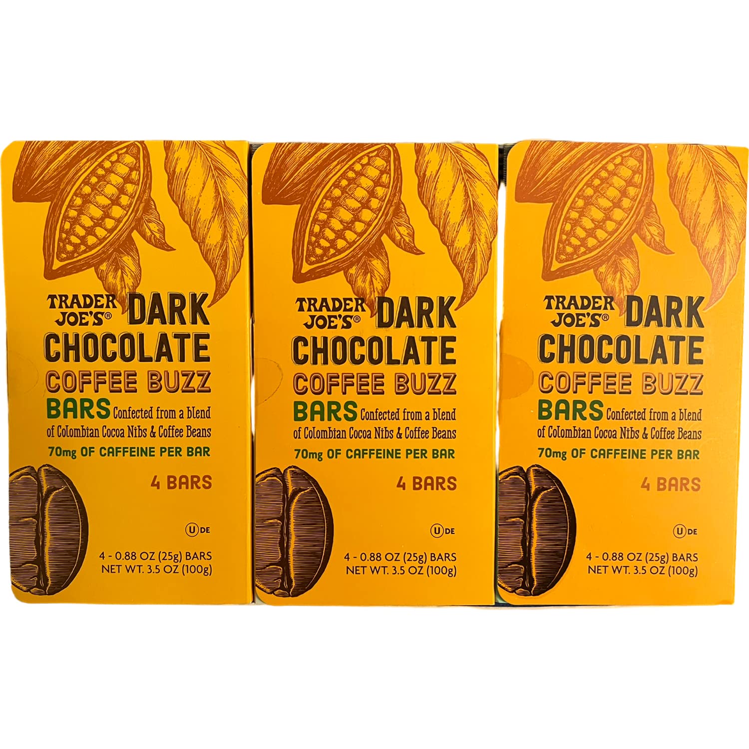Amazon.com : Trader Joe's Coffee Buzz Dark Chocolate Bar (Pack of 3 ...