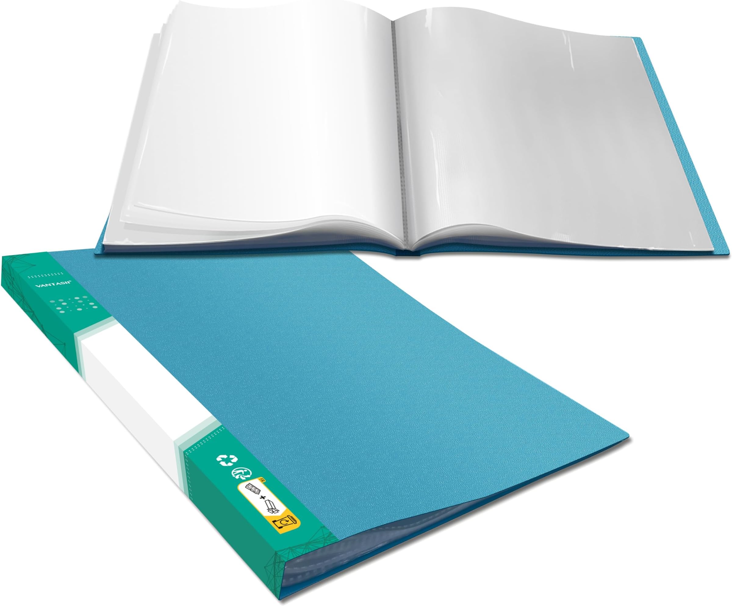 Amazon.com: Art Portfolio Folder, 40 Clear Pockets Acqua Paper ...