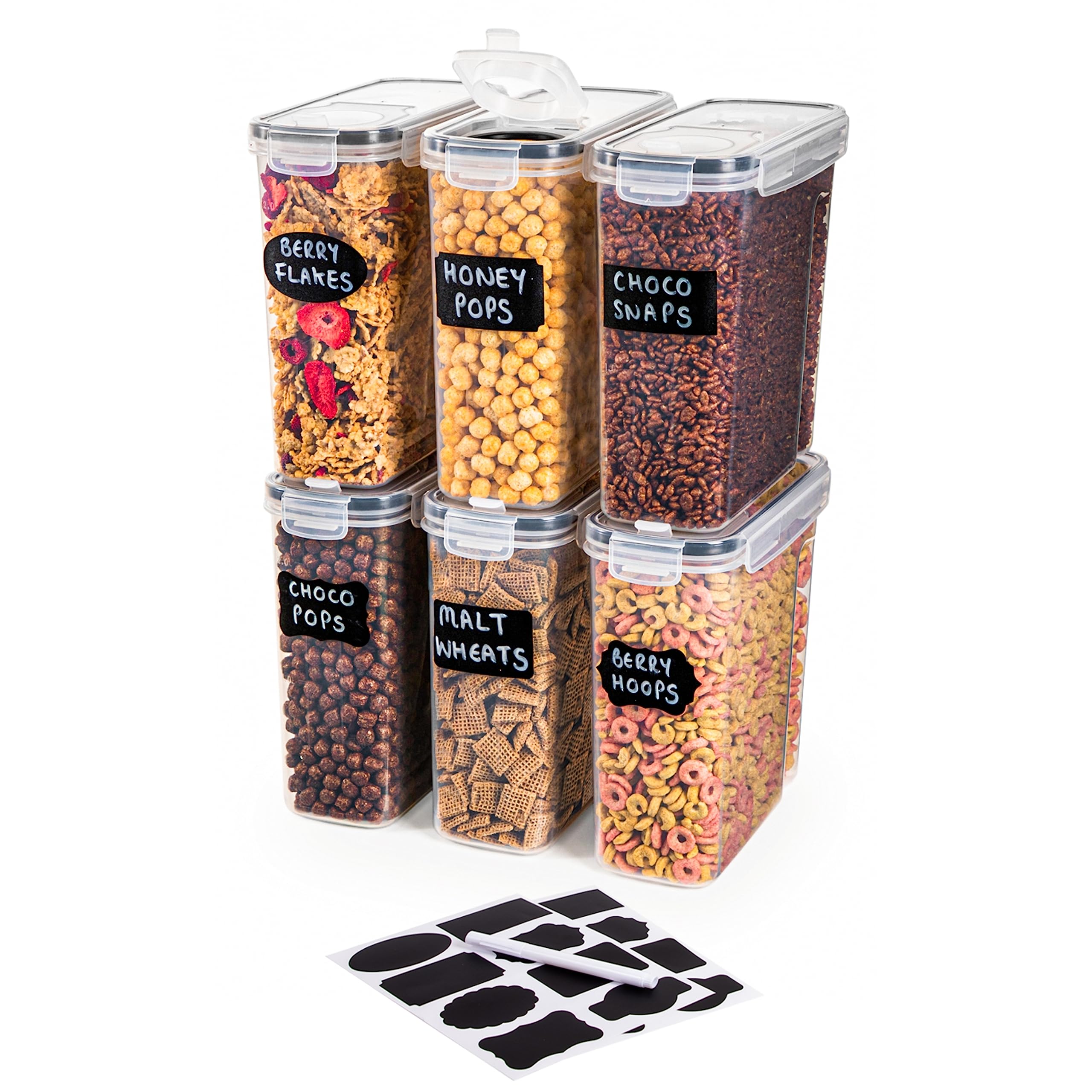nuovva Airtight Cereal Storage Containers – 6pcs Food Storage ...