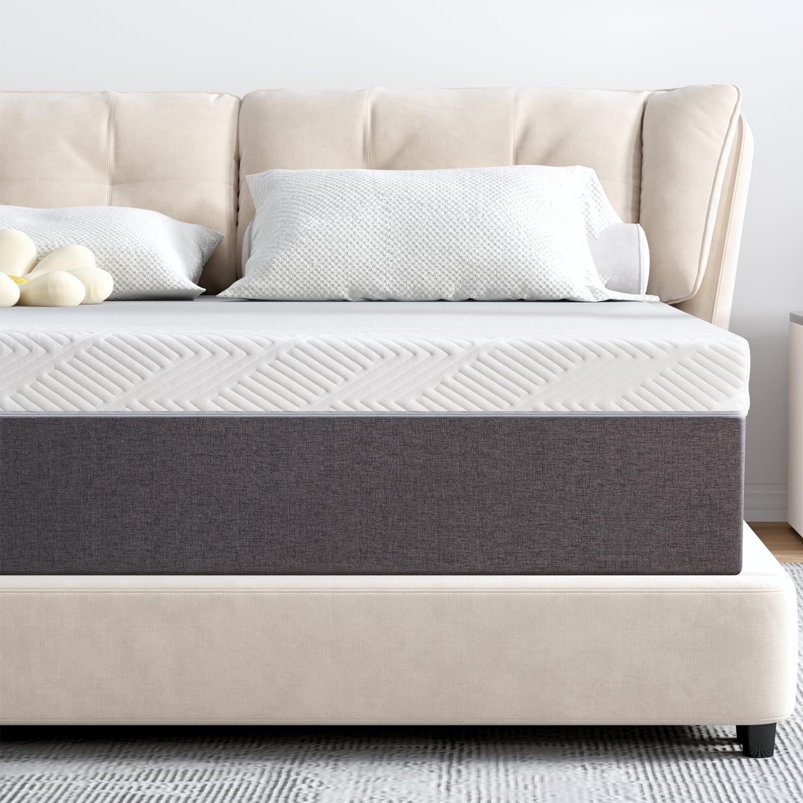 Twolike King Mattress, 12 Inch Mattress Gel Memorys Foam Mattress in ...