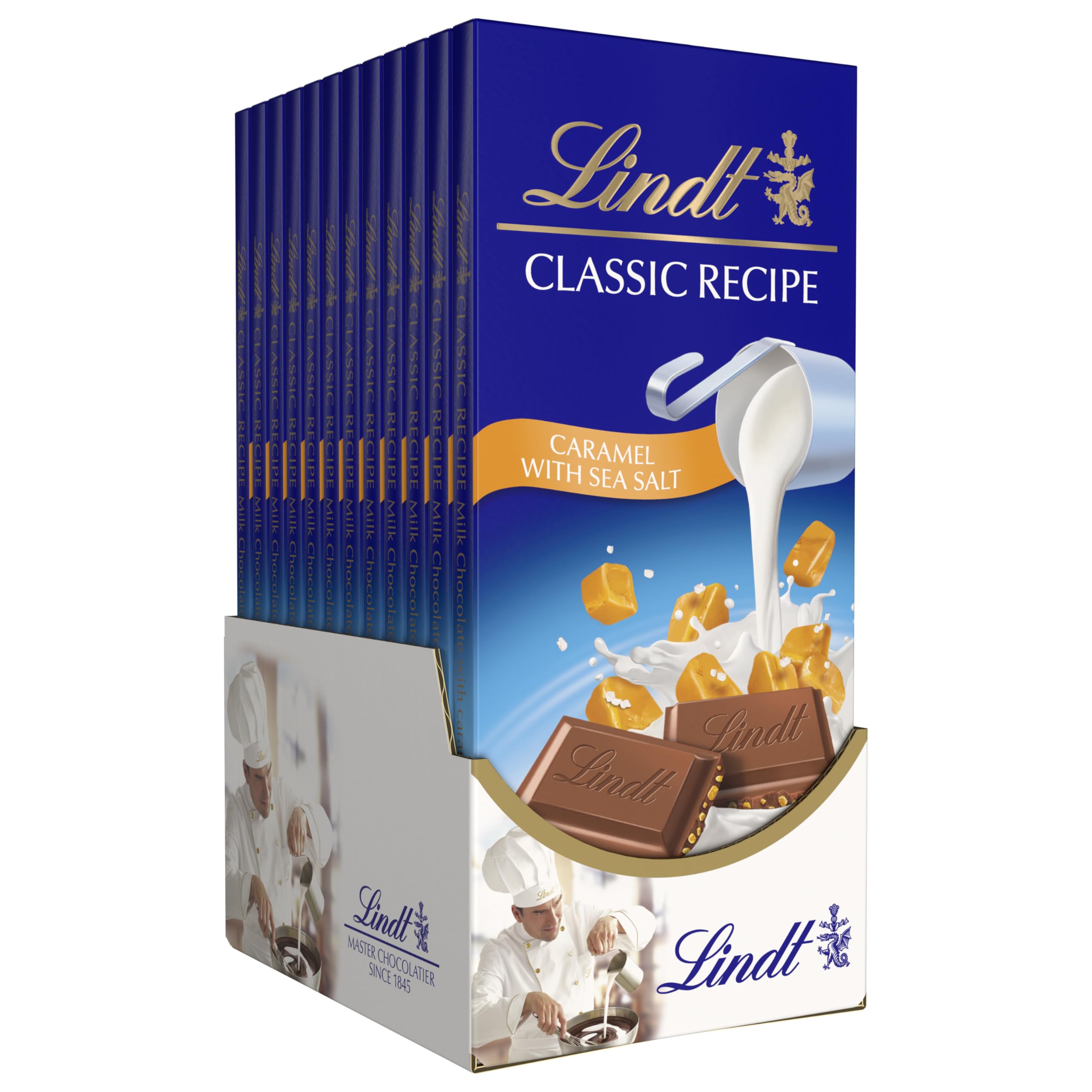 Buy Lindt CLASSIC RECIPE Caramel with Sea Salt Chocolate Bar, Valentine ...