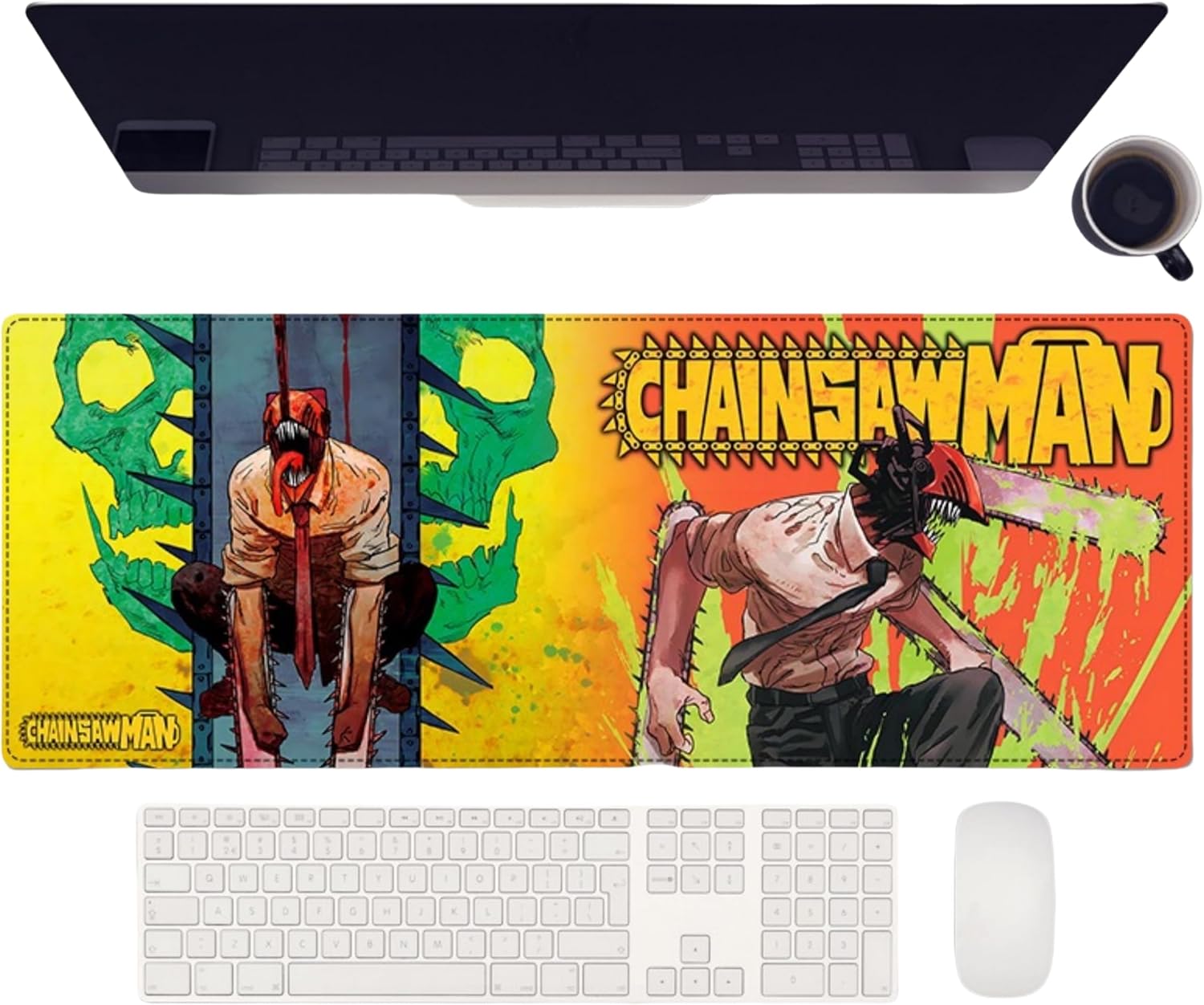 Amazon.com: Chainsaw Man Mouse Pad Large Gaming Extended Mat Desk Pad ...