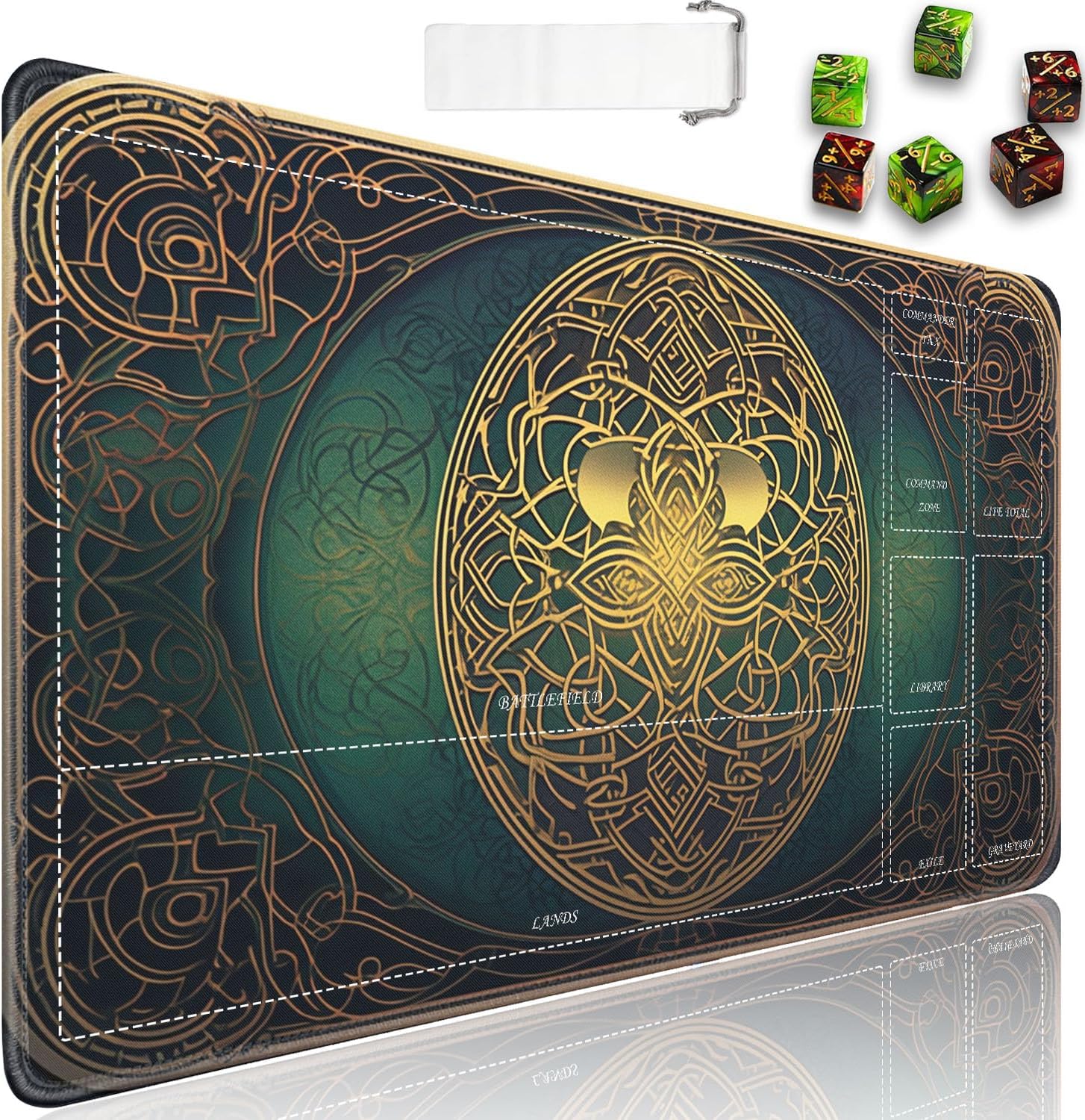 Amazon.com: MTG Playmat with Zones, 24 x 14 in Smooth Surface Card Game ...