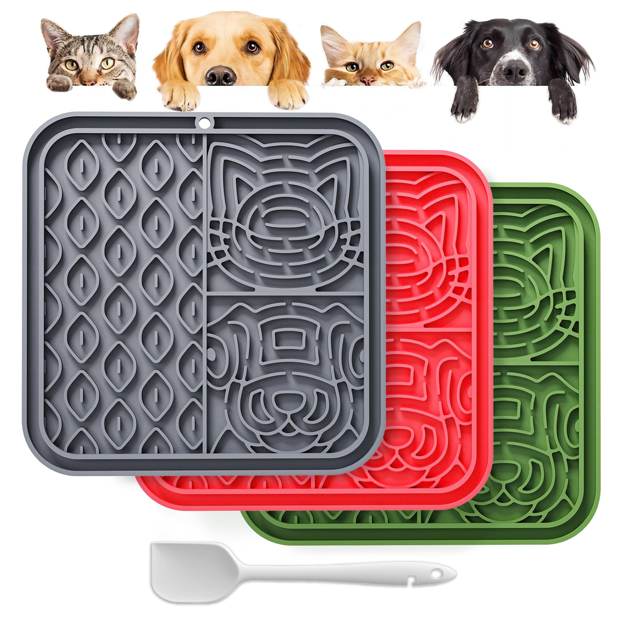 Amazon.com: Lick Mat for Dogs & Cats 3 Pack - Dog Lick Mat with Suction ...