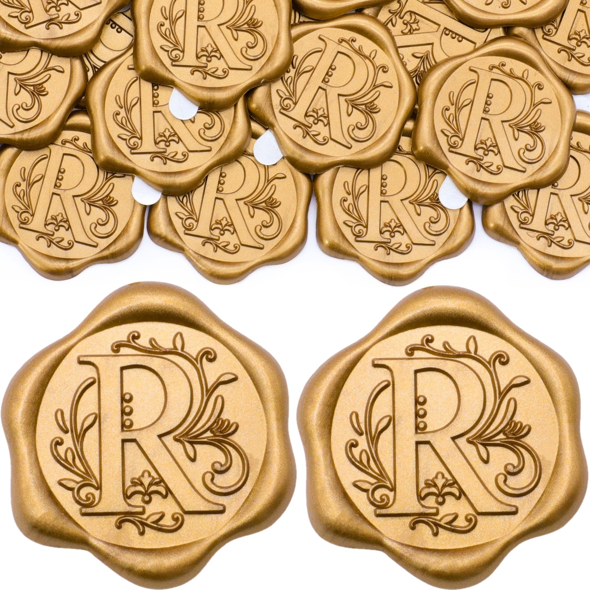 Amazon.com: SWANGSA 50 Pack Letter R Wax Seal Stickers, Antique Gold ...