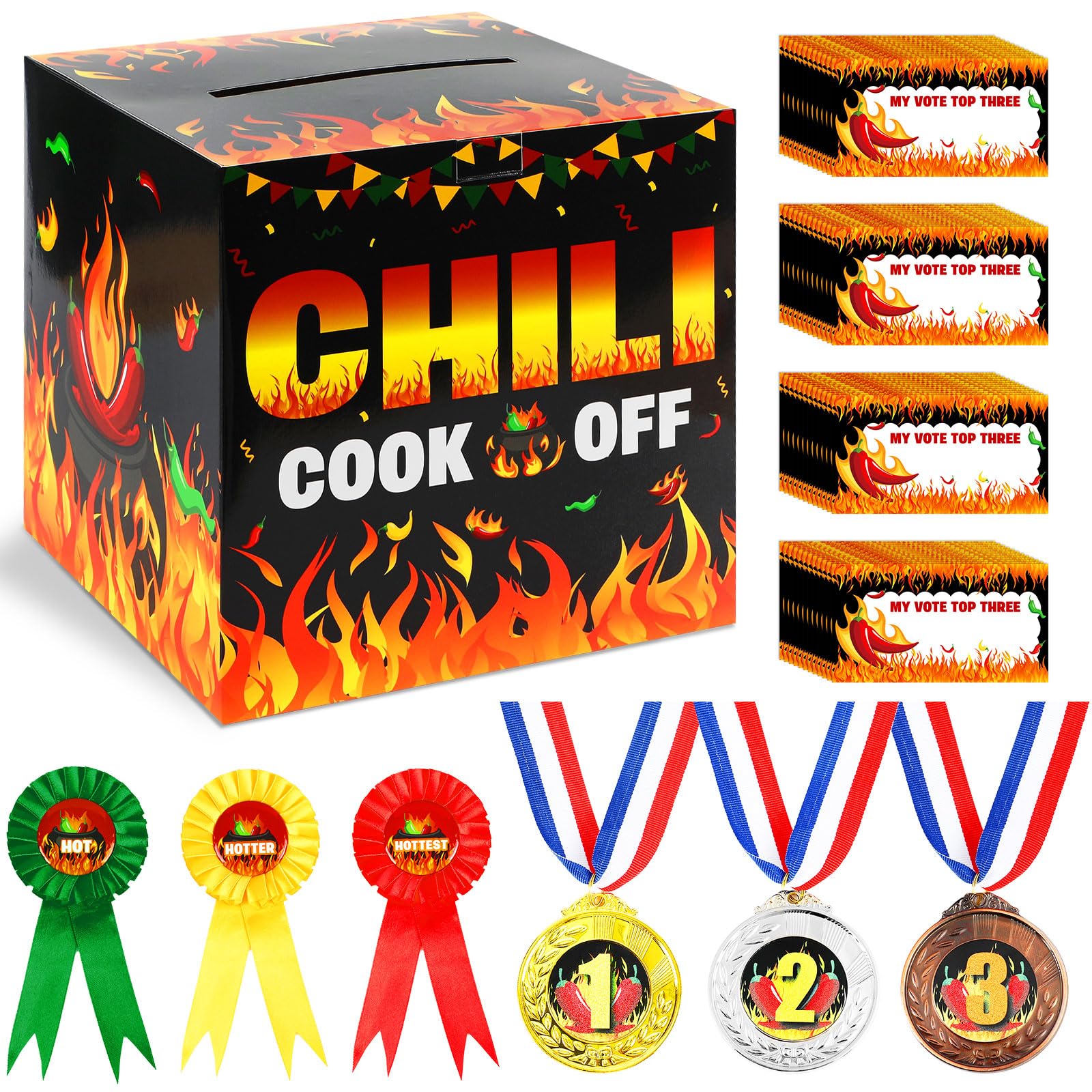 Amazon.com: Qyeahkj 67 Pcs Chili Cook off Contest Ballot Box Includes ...