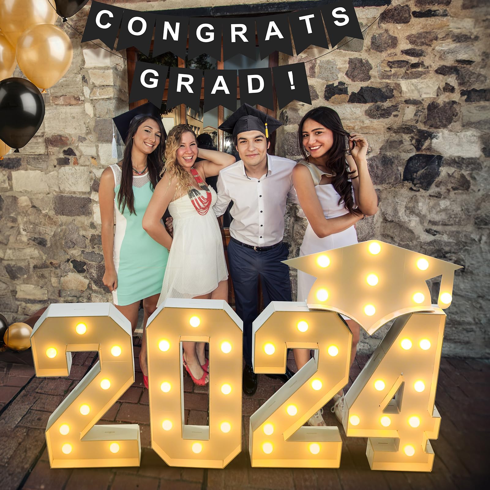 Amazon.com: Graduation Decorations Class of 2024, 2.3FT Large PRE-CUT ...