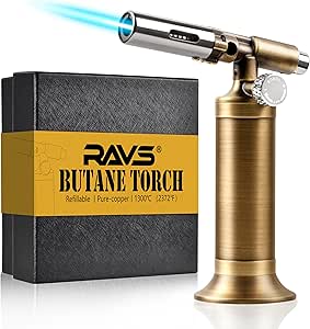 Amazon.com: ravs Butane Torch Lighters Butane Refillable, Copper Blow ...