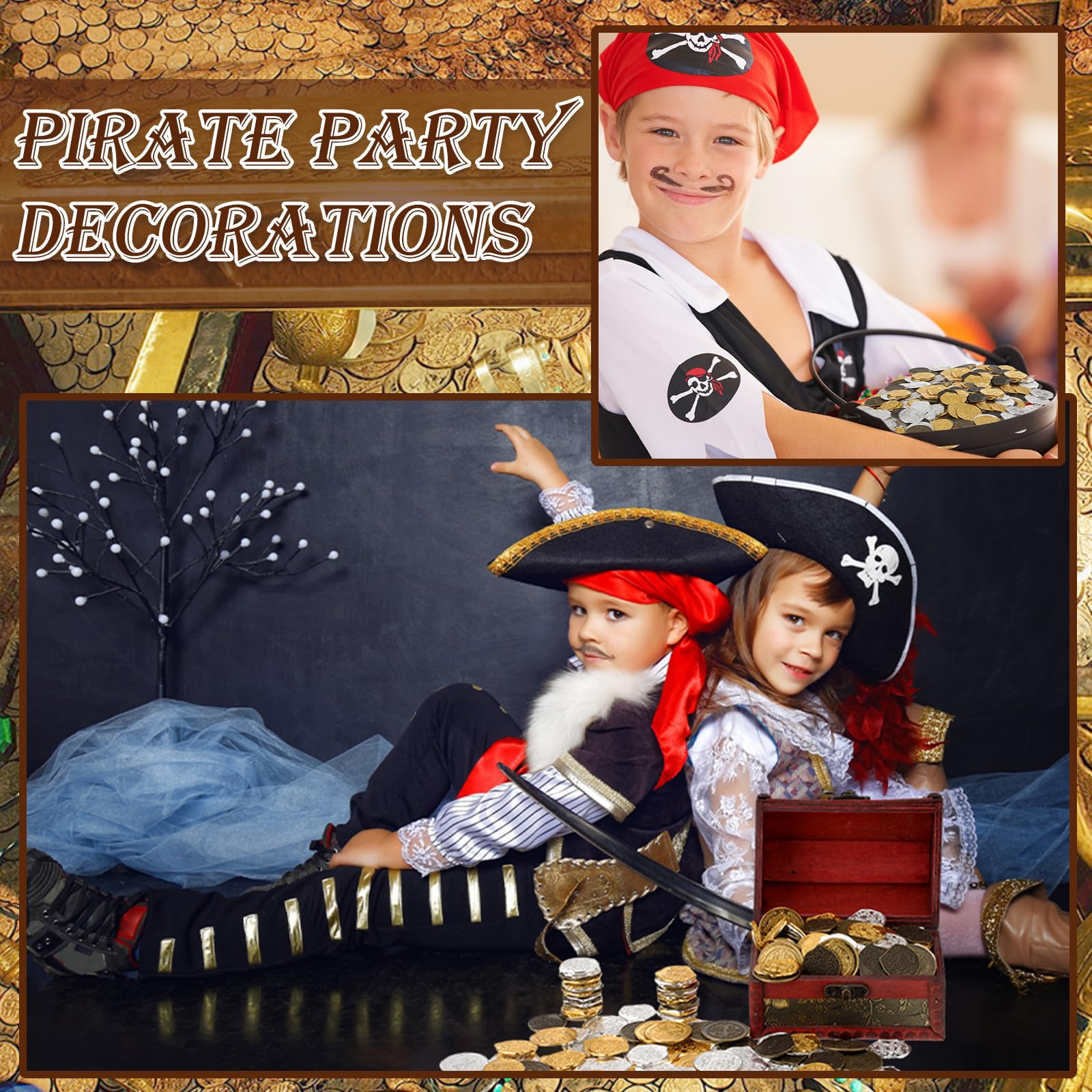 Snapklik.com : Hanaive 100 Pcs Metal Pirate Coins Treasure Chest ...