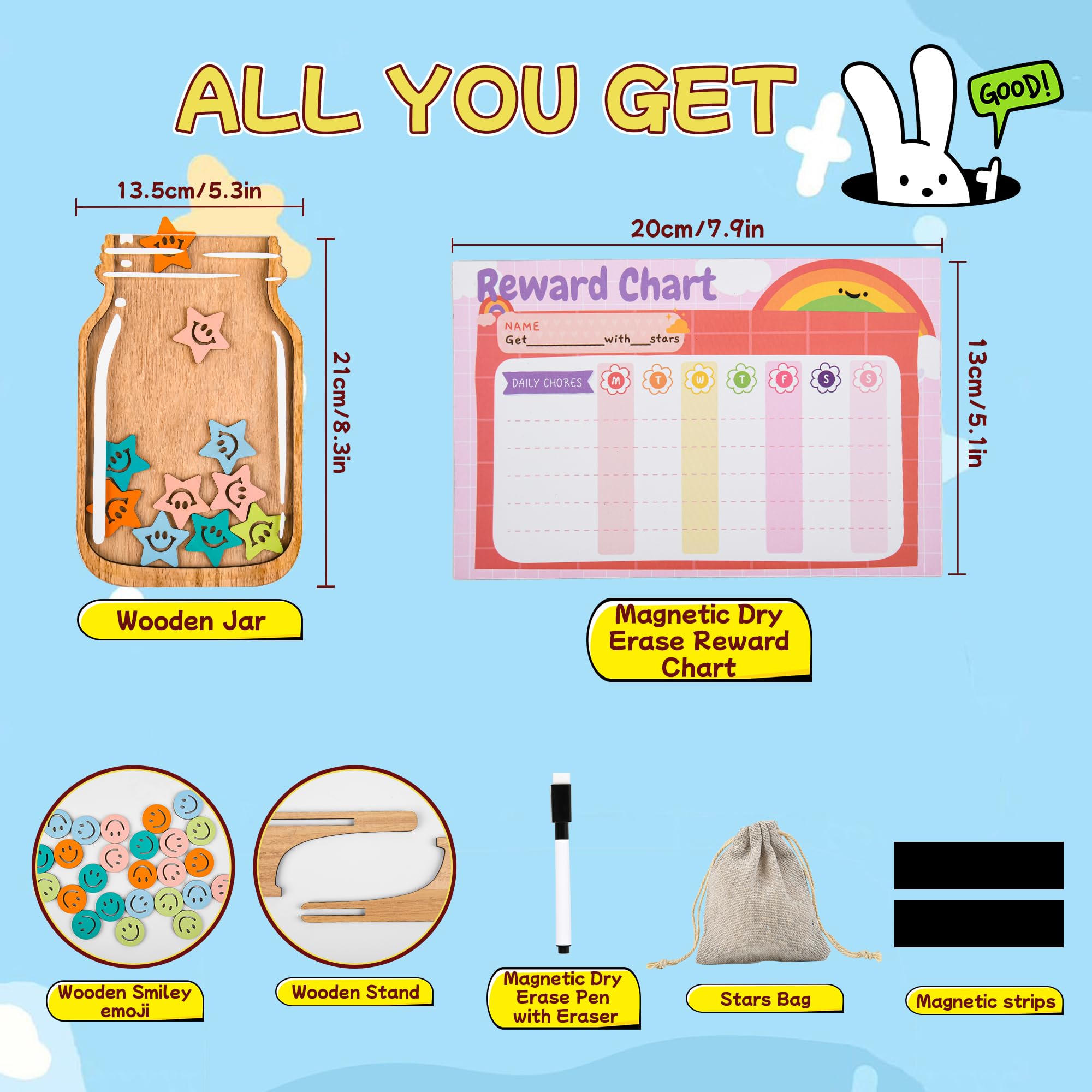 Star Chart Magnetic Reward Jar M25-JLG - Classroom Behavior Chart With ...