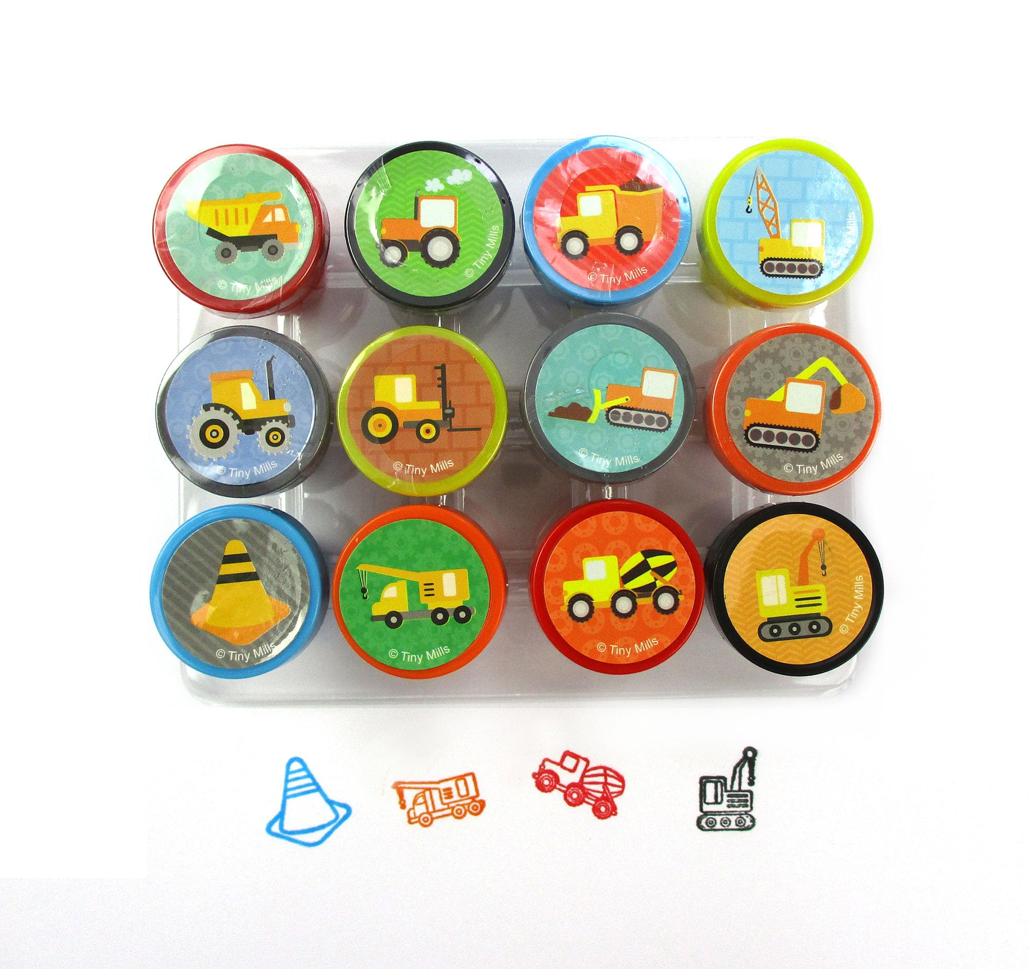 Snapklik.com : 12 Pcs Construction Stamp Kit For Kids