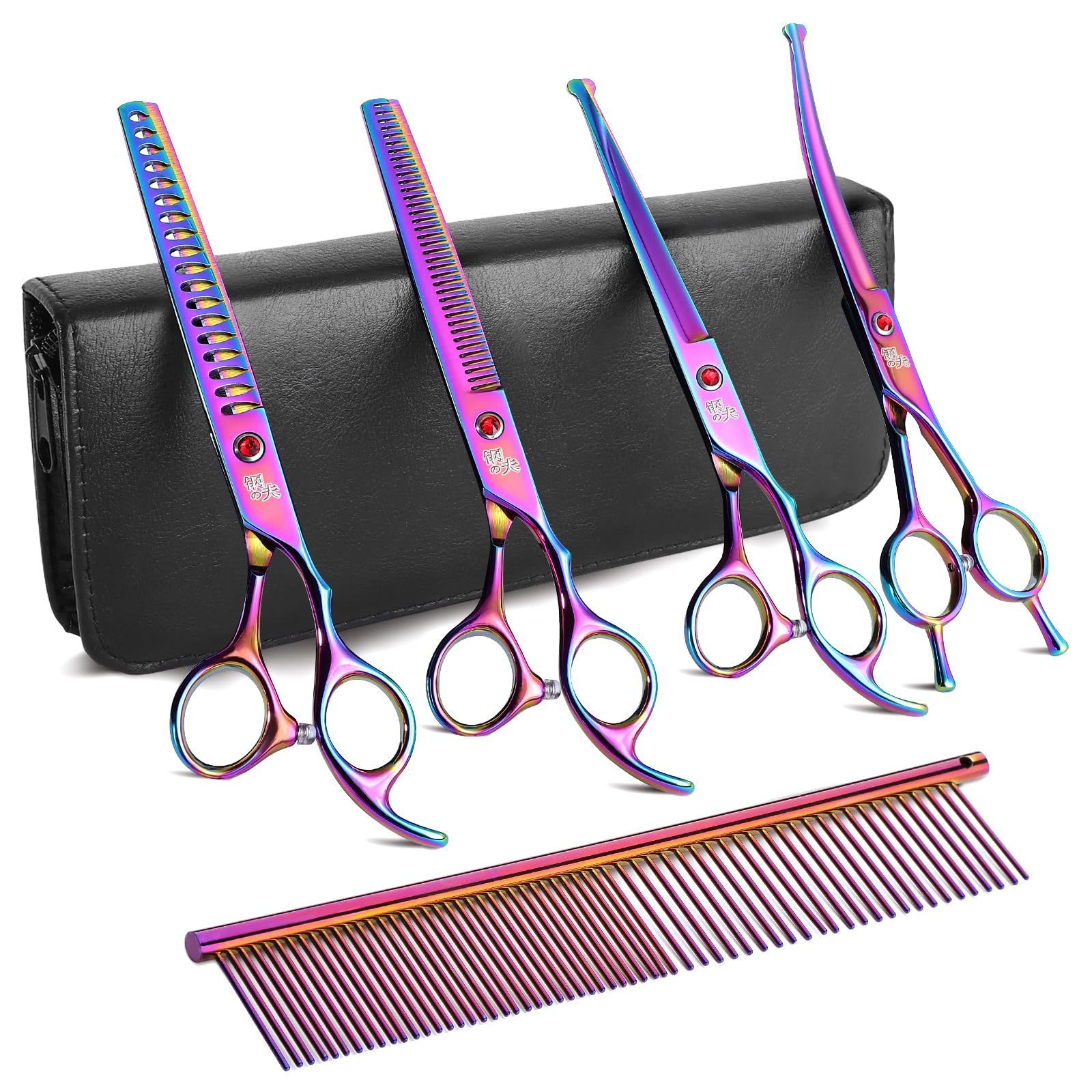 Amazon.com: DRGSKL 7" Dog Grooming Scissors Kit Multicolour, Premium ...