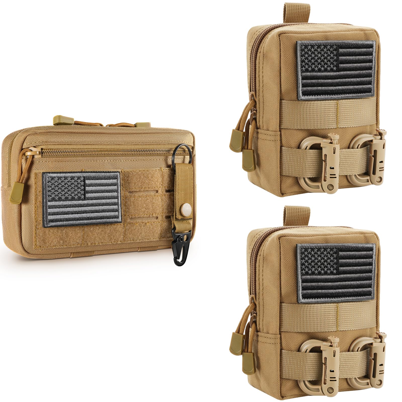 Amazon.com : FRTKK Tactical Molle Admin Pouch with USA Flag Patch and ...