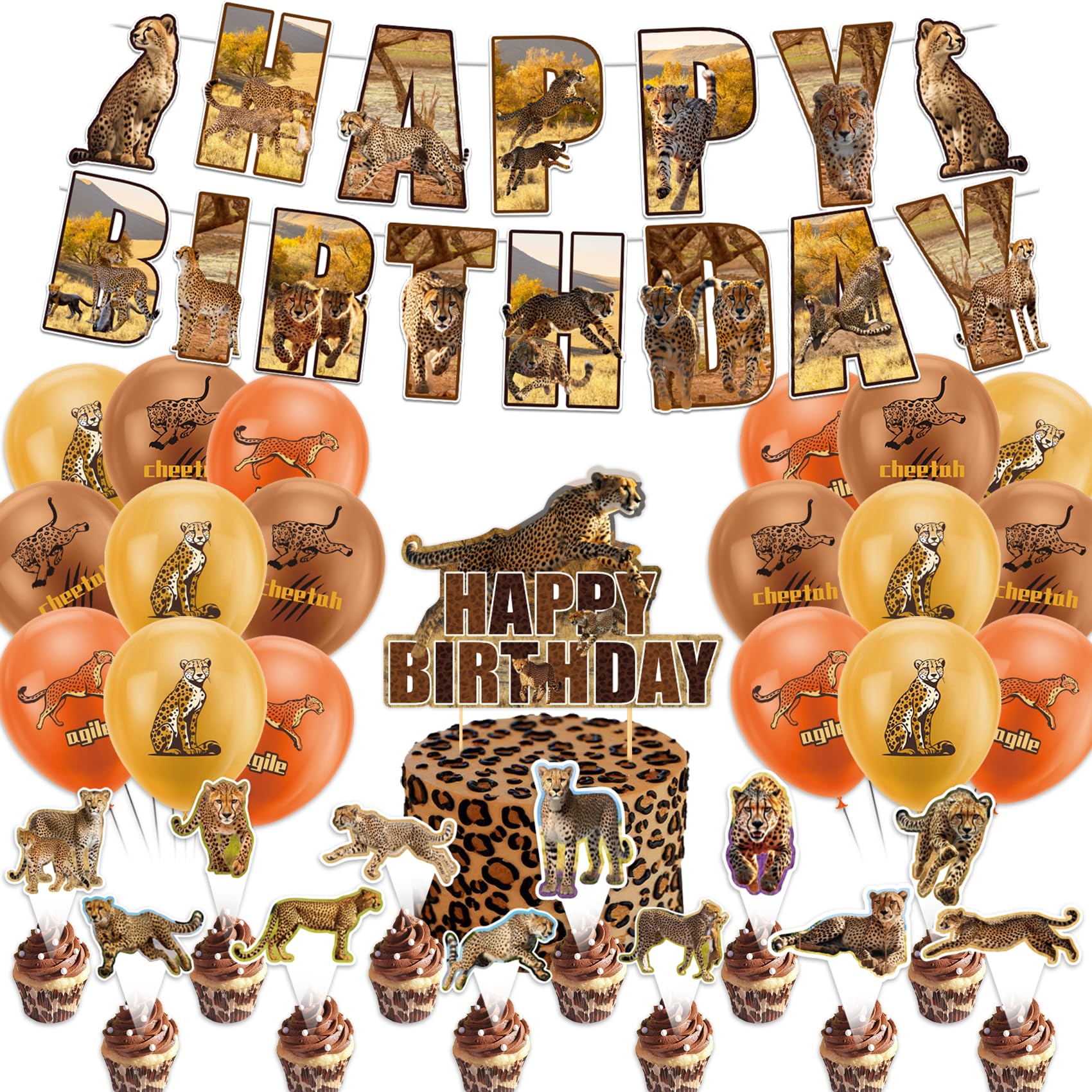 Amazon.com: Cheetah Party Decorations Leopard Birthday Decorations Set ...