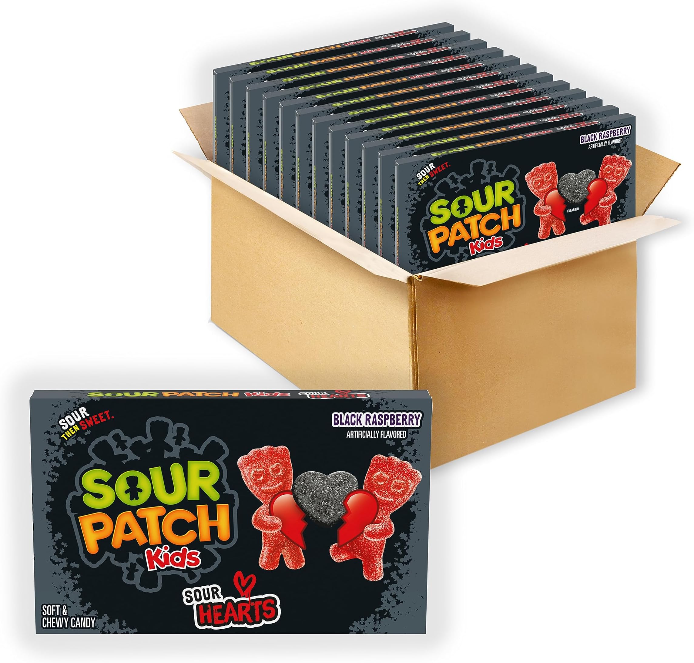 Amazon.com : Sour Patch Kids Sour Hearts - Black Raspberry - Valentine ...