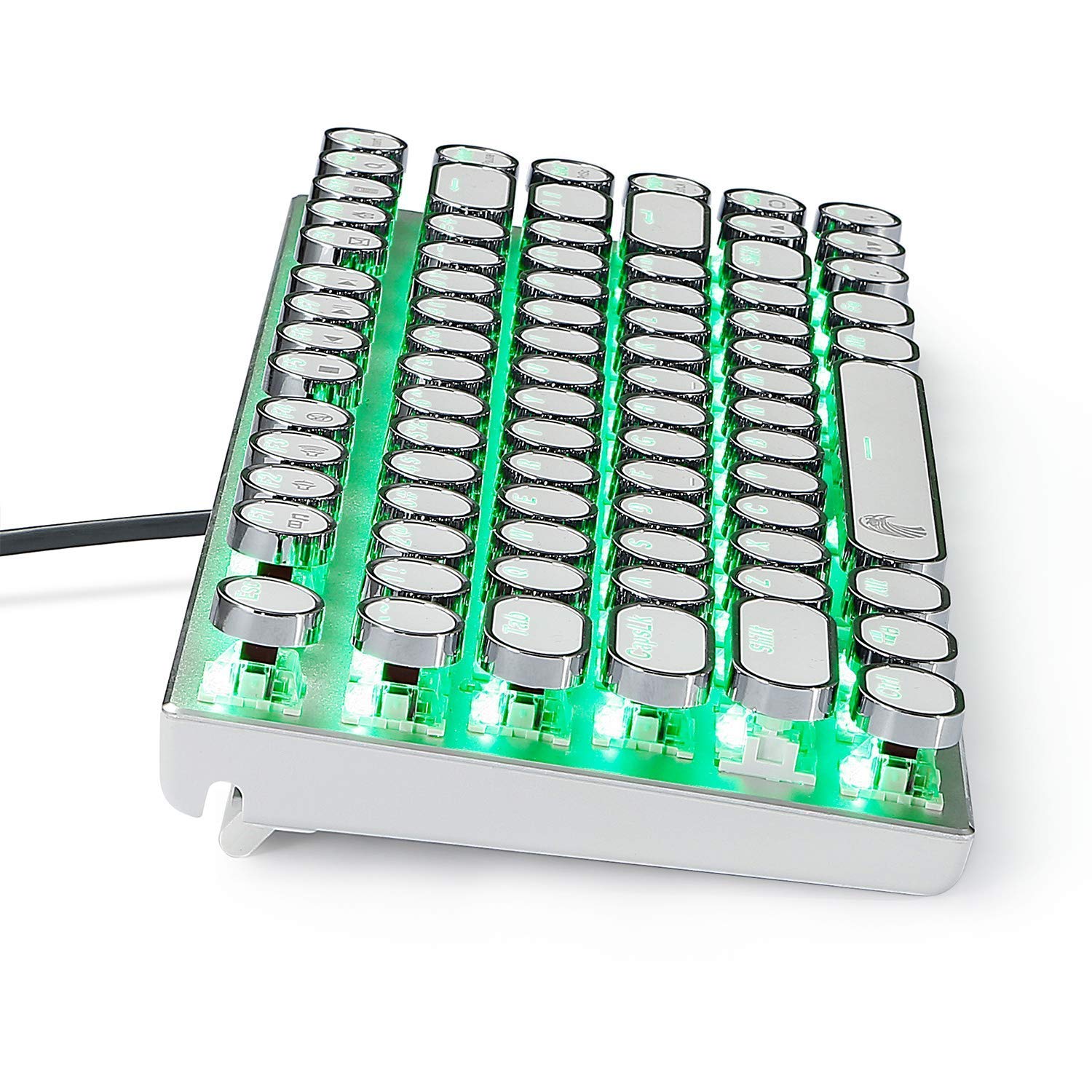 E-Yooso 60% RGB Retro Steampunk Mechanical Keyboard, Luxury Vintage USB ...