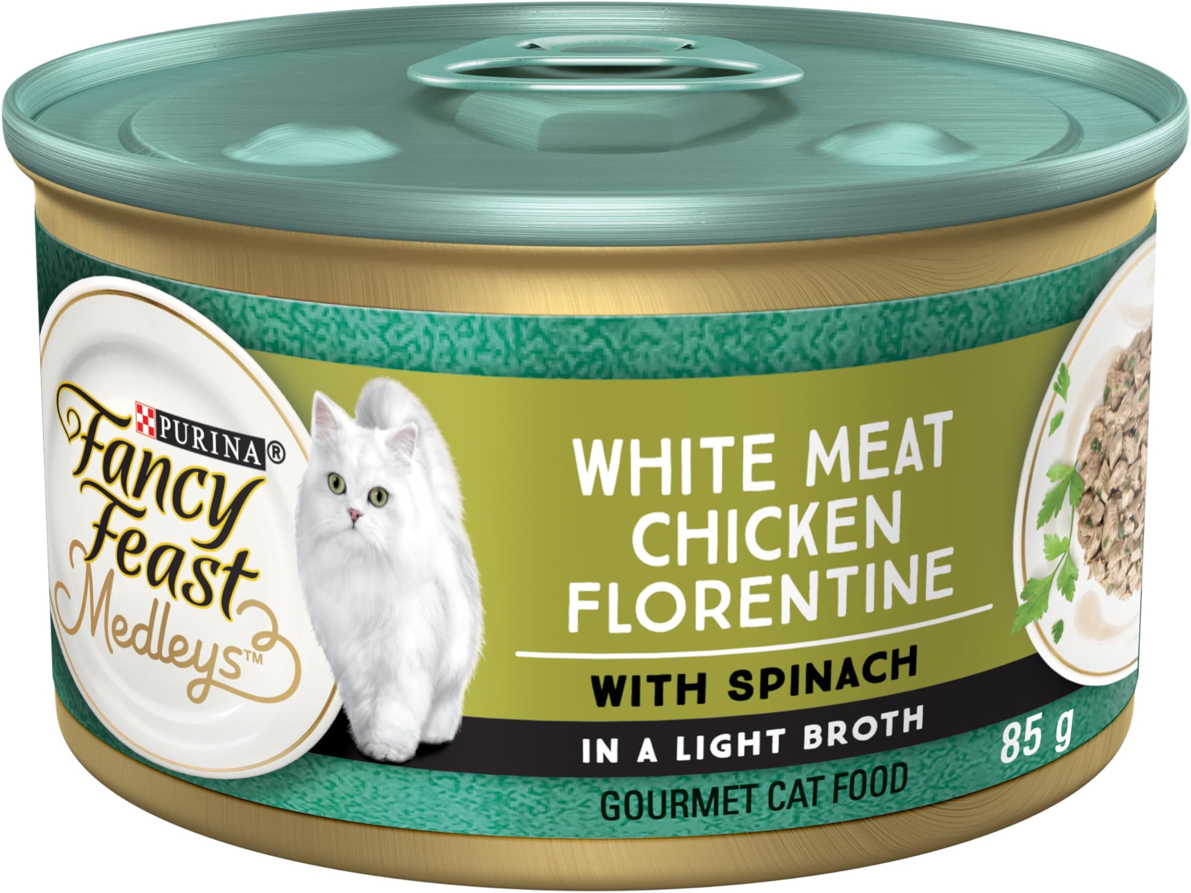 Fancy Feast Medleys Wet Cat Food, White Meat Chicken Florentine - 85 g ...