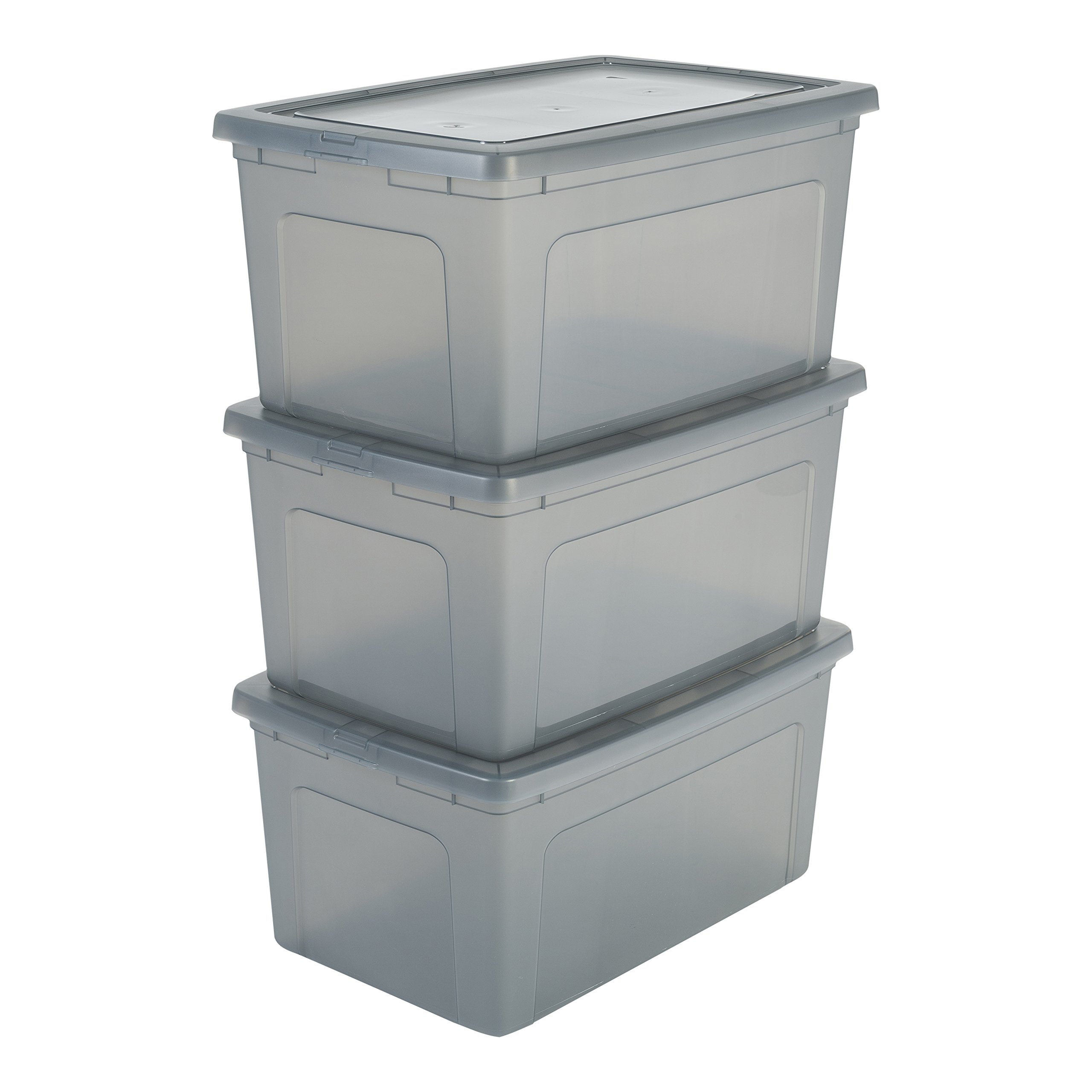 Buy Iris Ohyama Set of 3, Storage box, 50 L, see-through, stackable ...