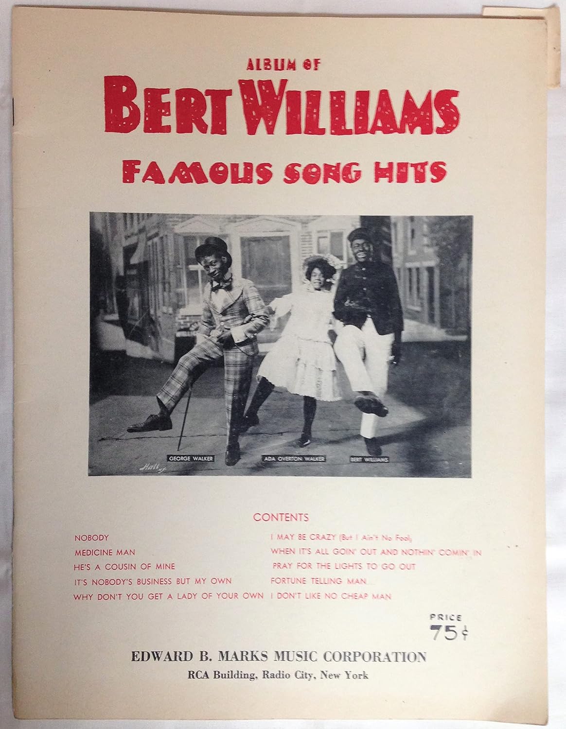 Album of Bert Williams Famous Song Hits: Bert Williams: Amazon.com: Books