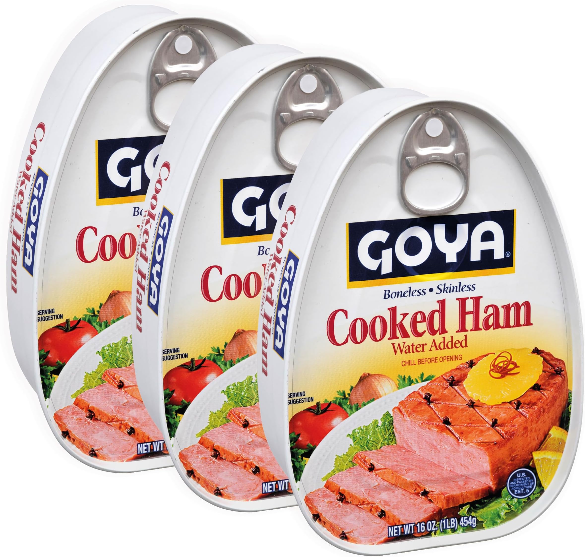 Amazon.com: Boneless Cooked Ham in Water by Goya, Pack of 3, 16 oz Cans ...