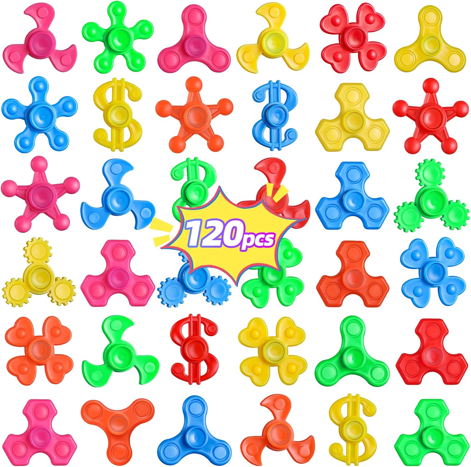 Amazon.com: 120pcs Mini Fidget Spinner Bulk, Stress Relief Sensory ...