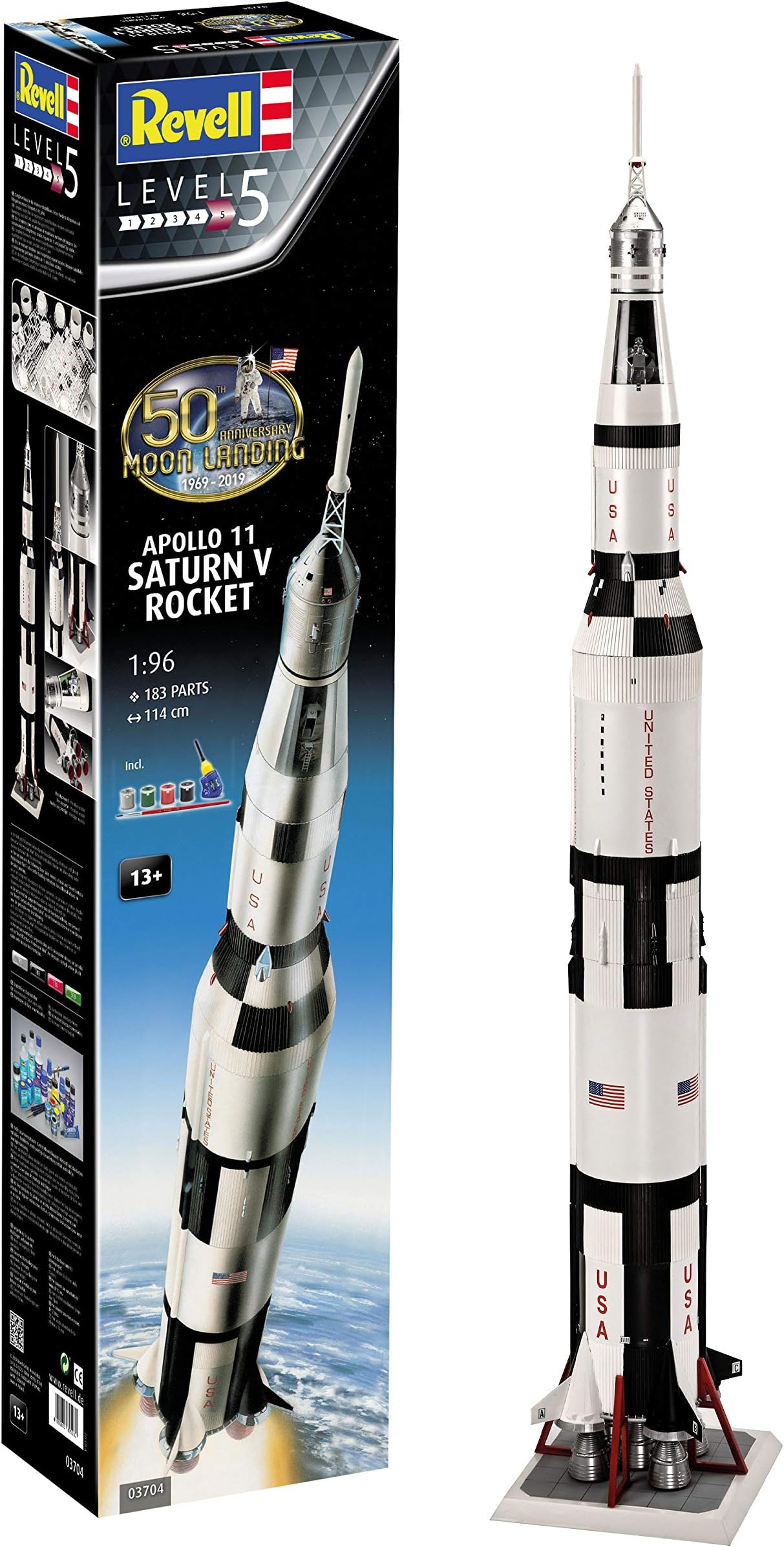 Revell 04909 Apollo Saturn V 1:144 Scale Unbuilt/Unpainted Plastic ...