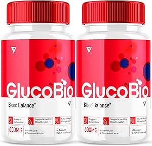 Amazon.com: (2 Pack) GlucoBio Health Capsules Gluco Bio Pills, Gluco ...