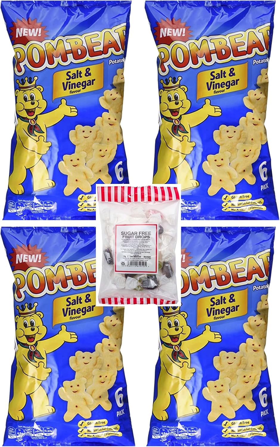 Kingdom Supplies Pom-Bear Crisps 4 x multi 6 Packs Just Salt & Vinegar ...