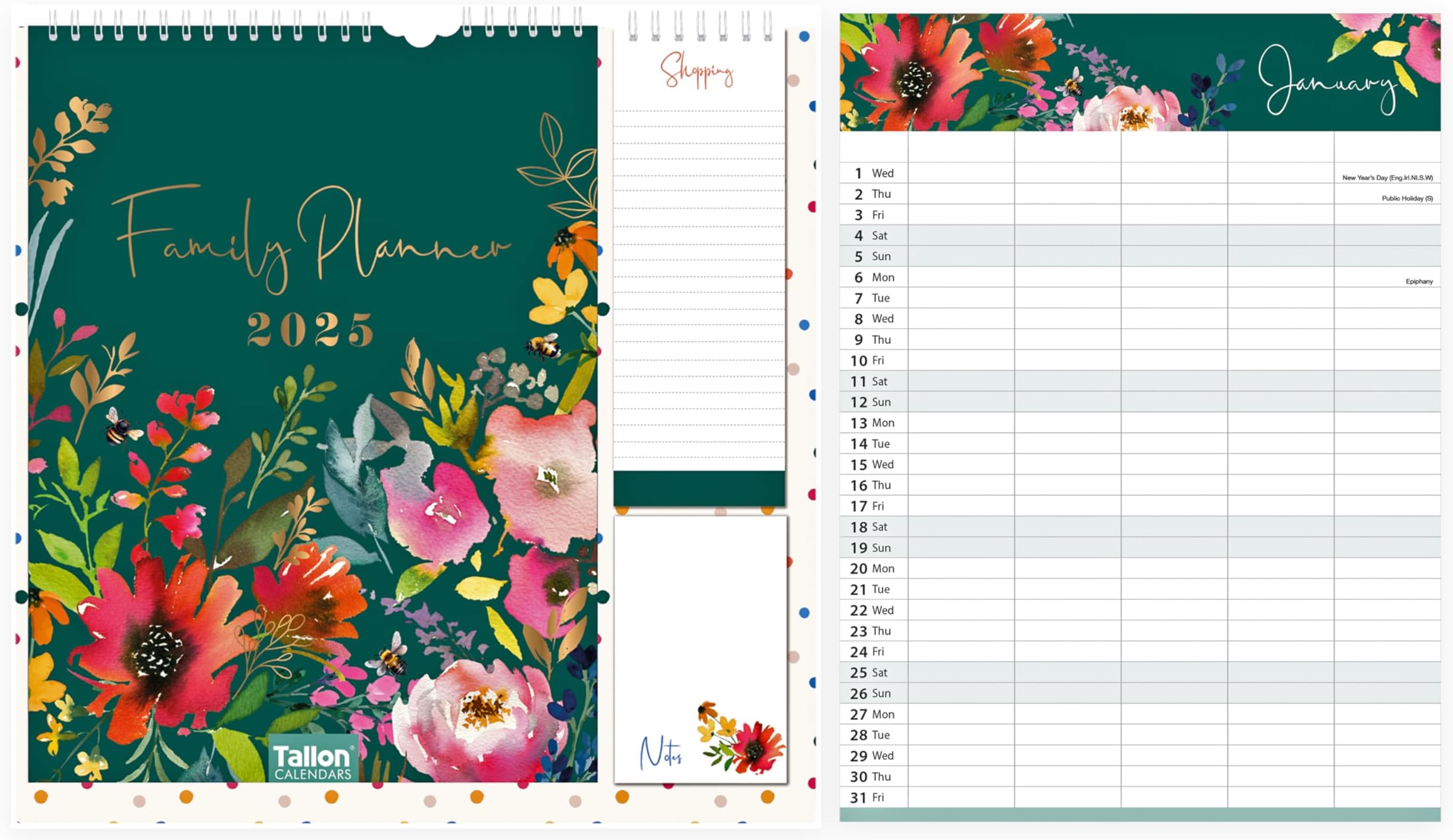 2025 Family Calendar Planner – 5 Column Month to View Home Organiser ...