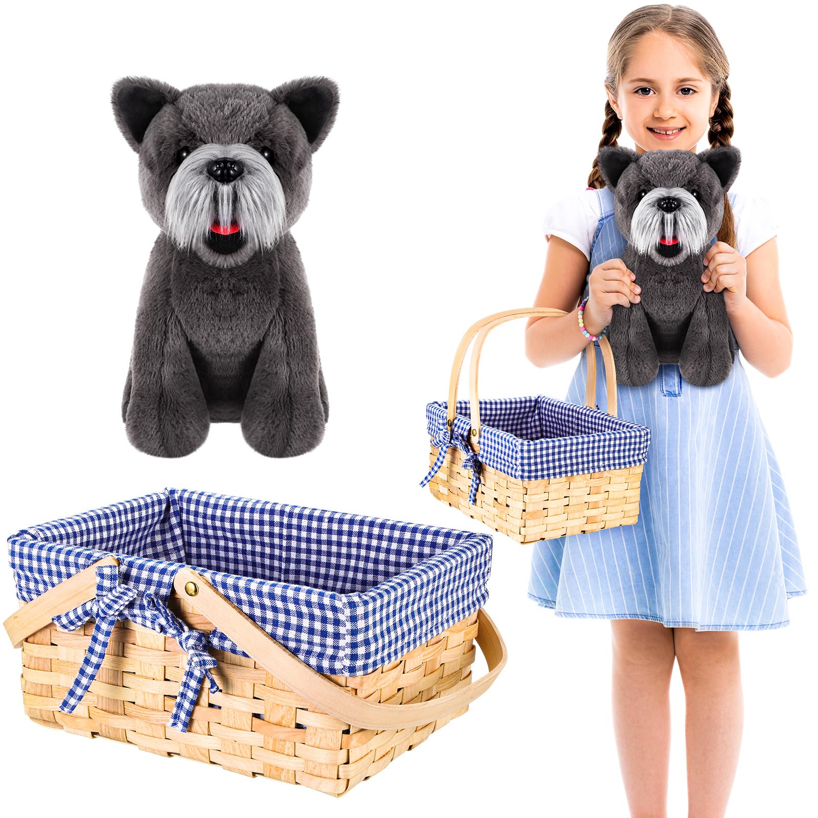 Amazon.com: Seenelling Terrier Stuffed Animal Picnic Basket Cairn ...