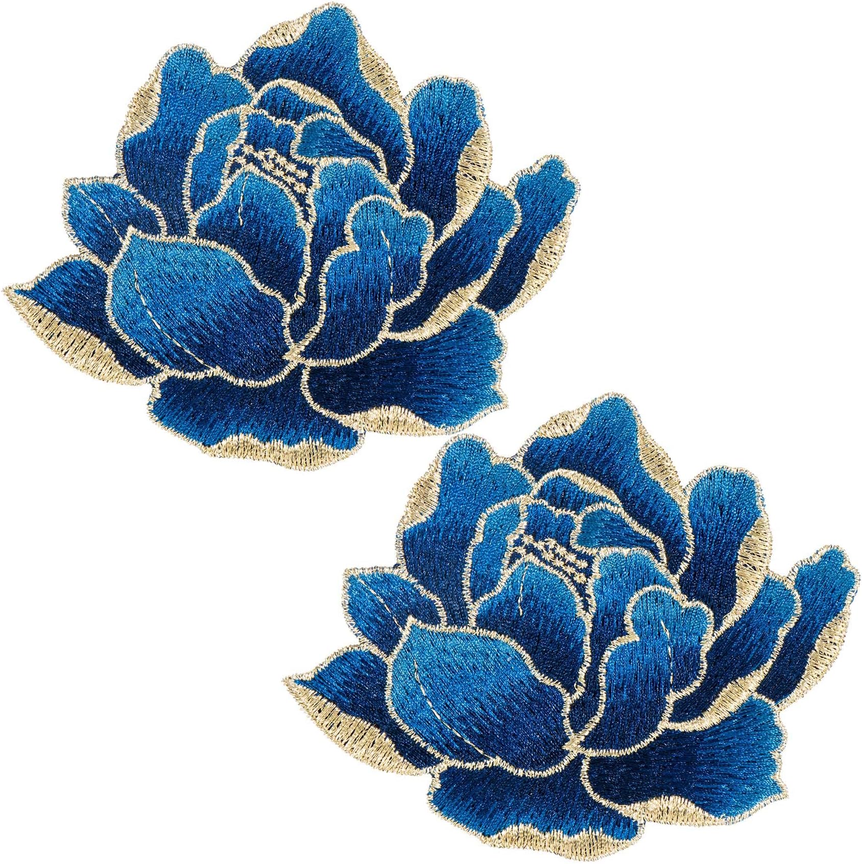 Amazon.com: Blue Flower Iron on Patches,Embroidery Lace Flower Applique ...